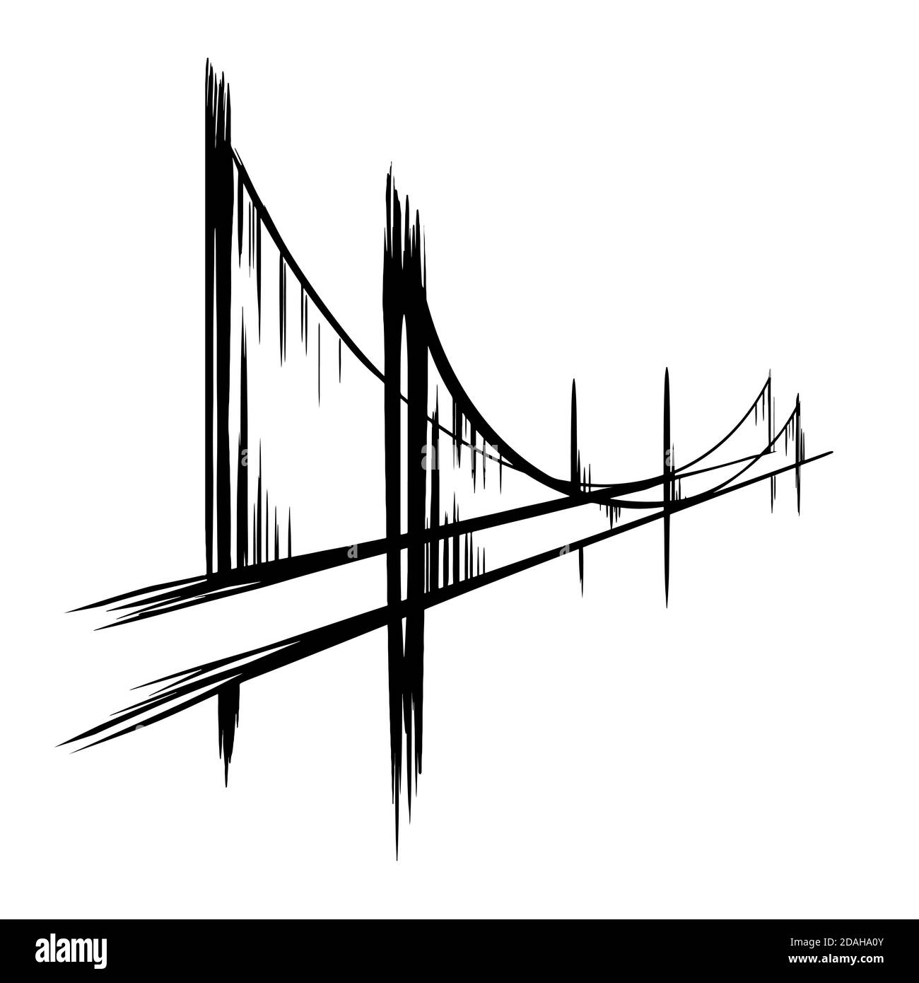 The brooklyn bridge drawing Stock Vector Images - Alamy