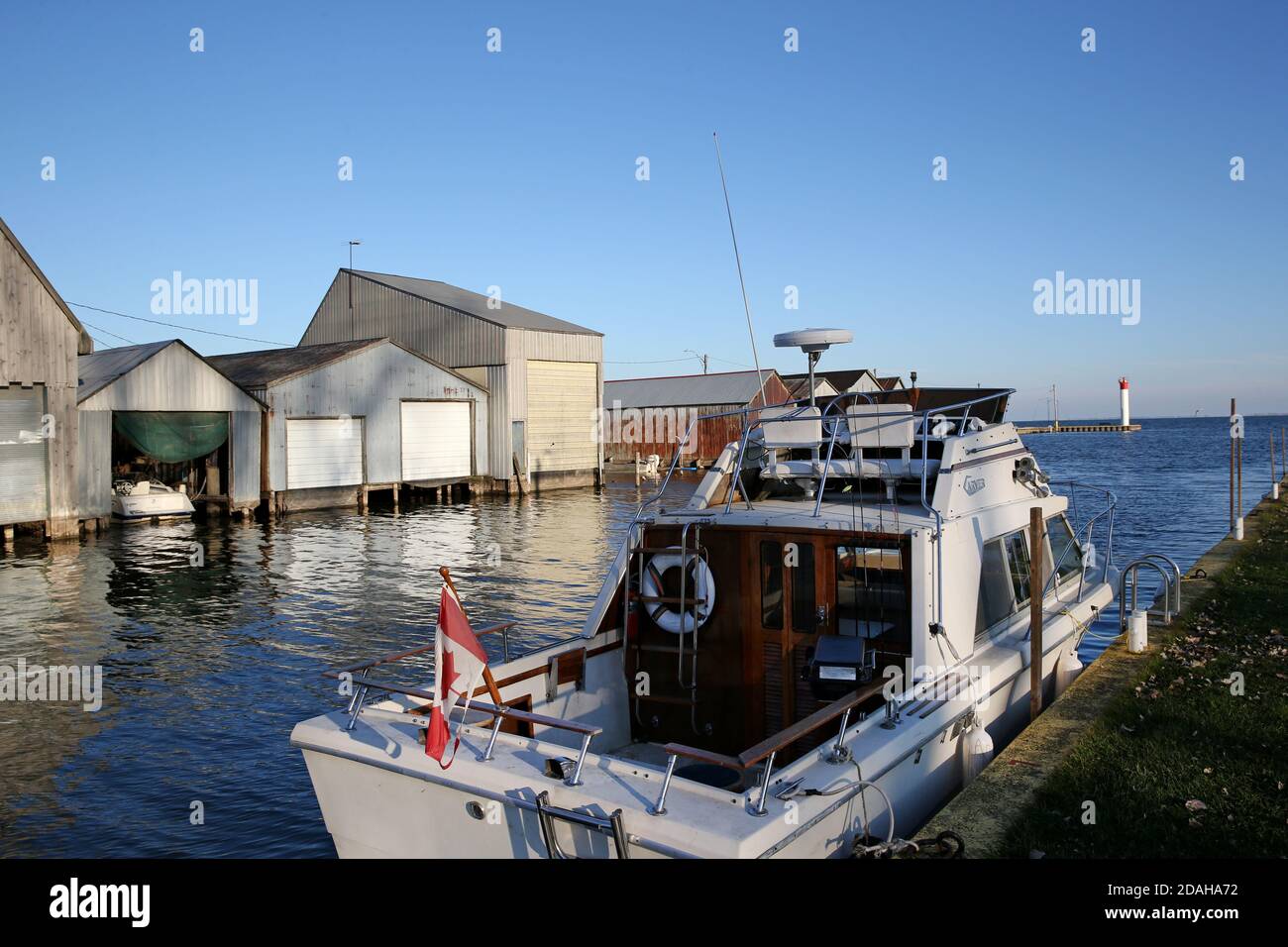 Nov 12 2020 Port Rowan Harbour Ontario Canada, Boat Houses along Lake ...