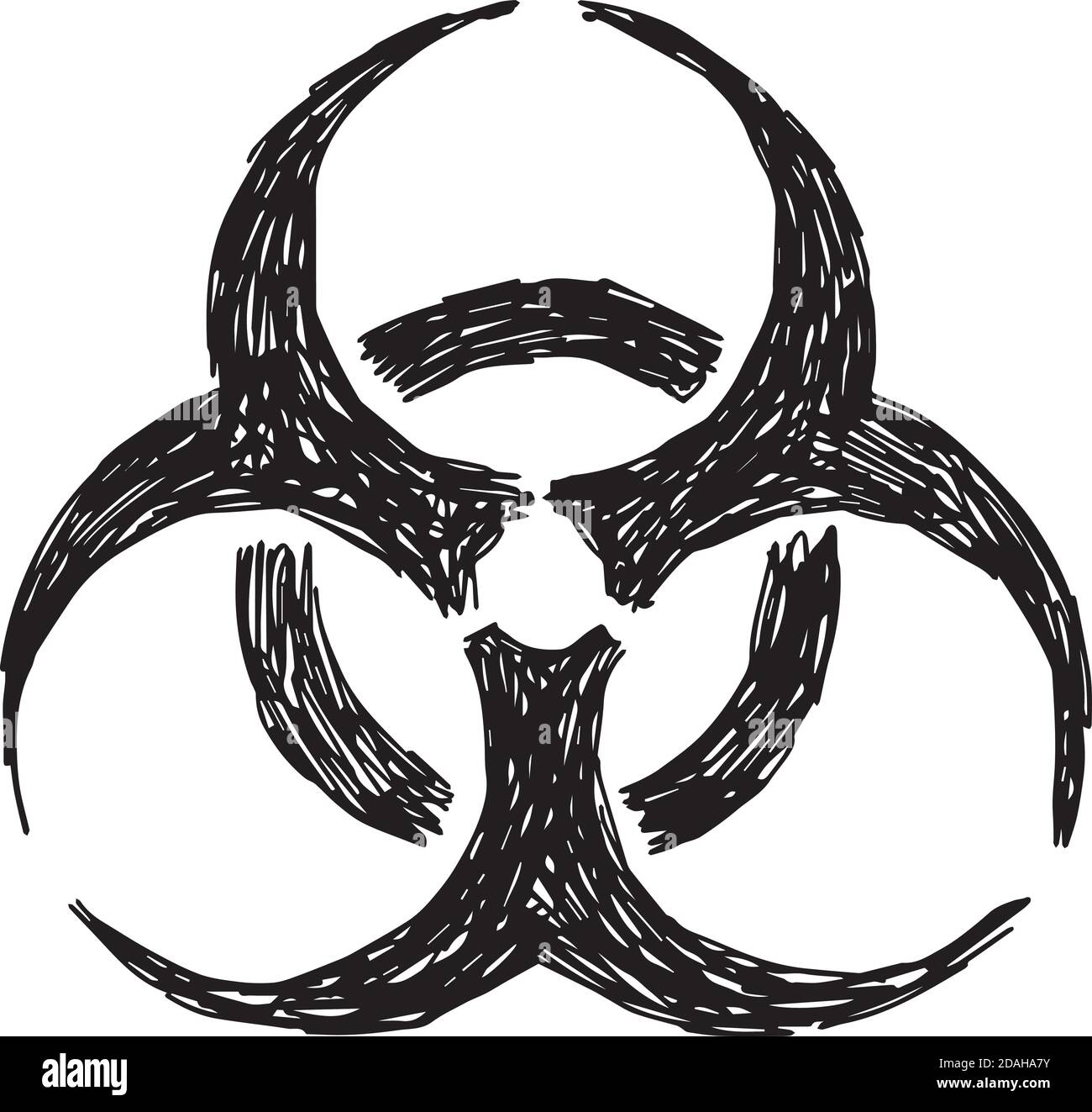 illustration vector hand drawn doodle black biohazard sign Stock Vector ...