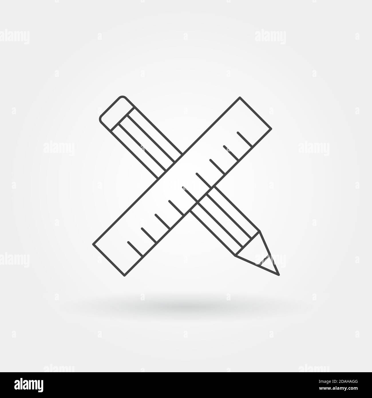 writing pencil ruler icon single isolated with modern line or outline ...