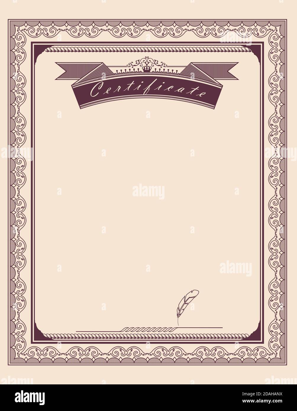Decorative barder with elegant vintage patterns for certificate or ...