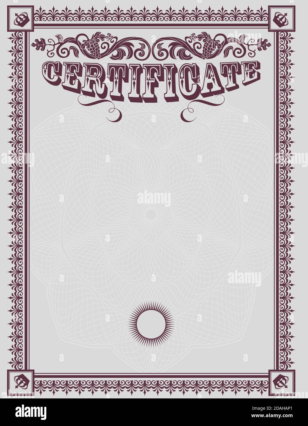 Decorative barder with elegant vintage patterns for certificate or ...