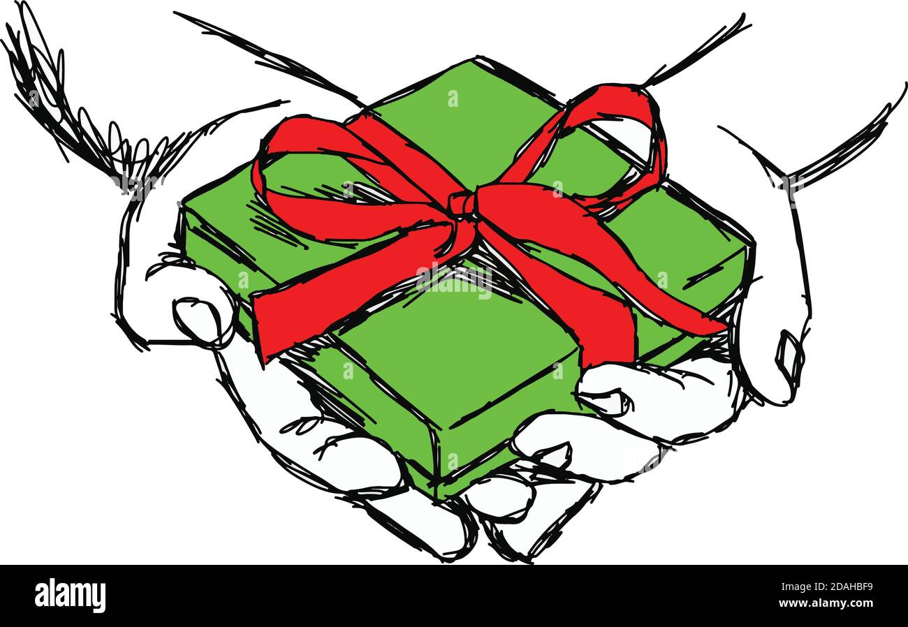 illustration vector doodle hand drawn of sketch hand of person giving ...