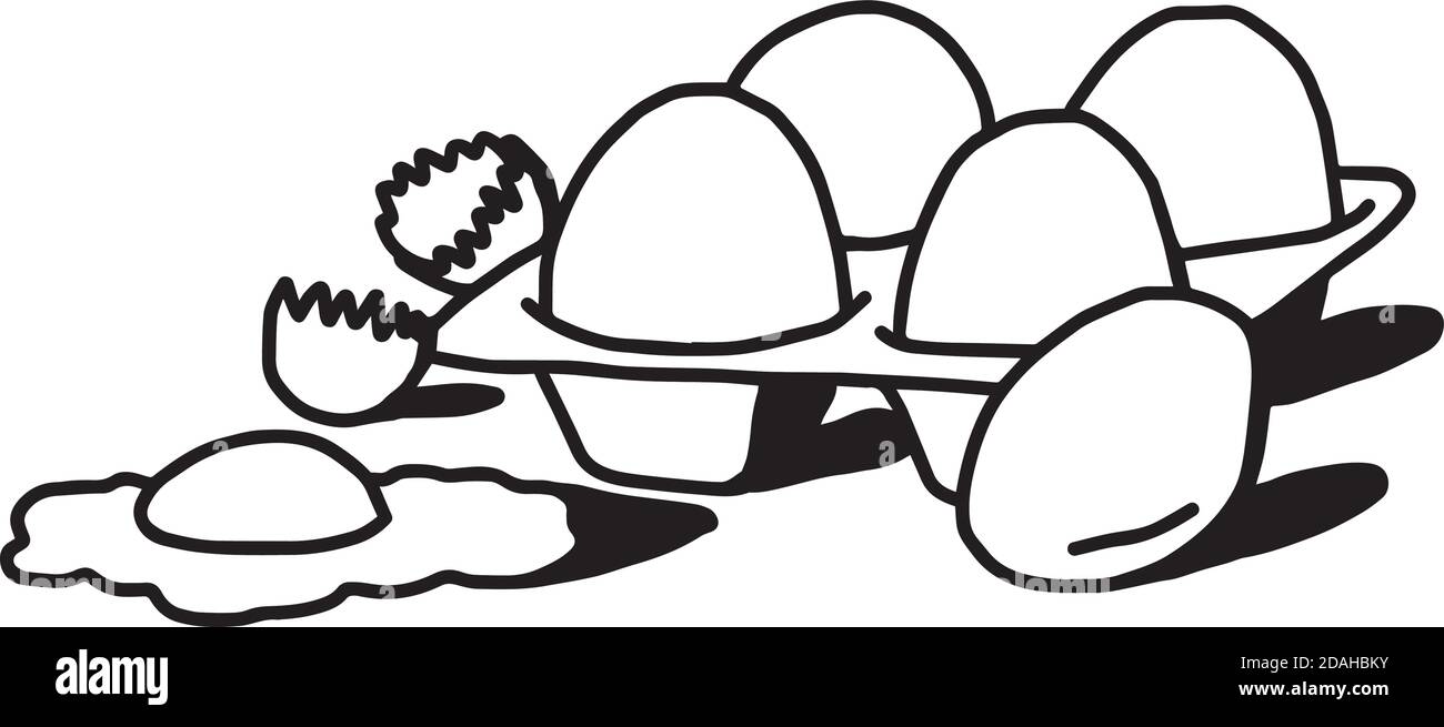 vector illustration hand drawn sketch of eggs isolated on white ...