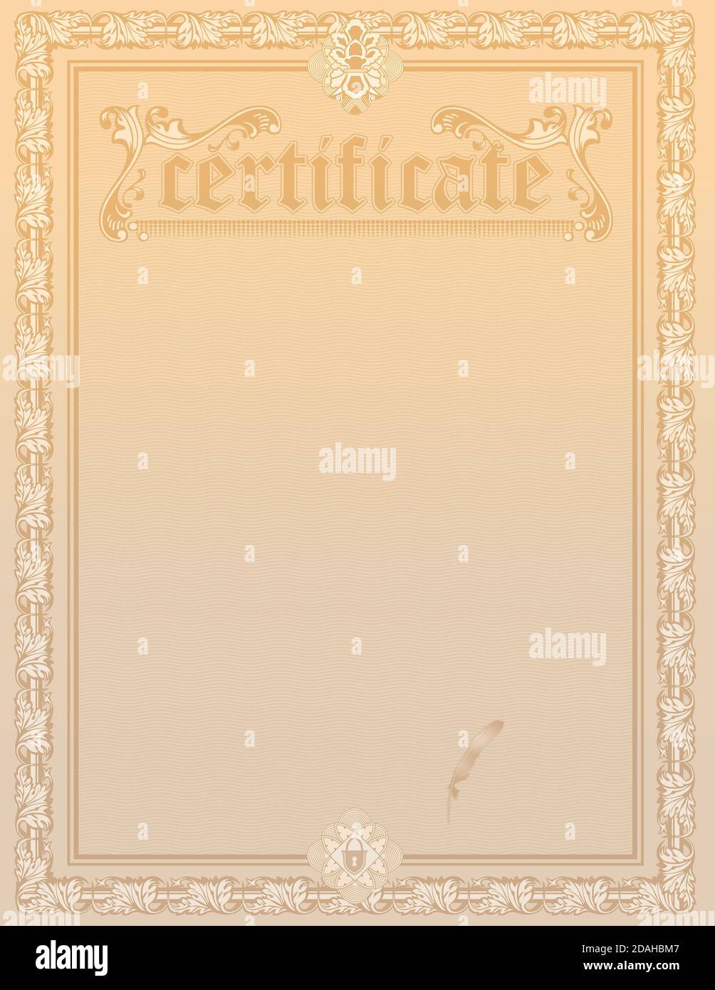 Background with decorative vintage border and patterns. Certificate or ...