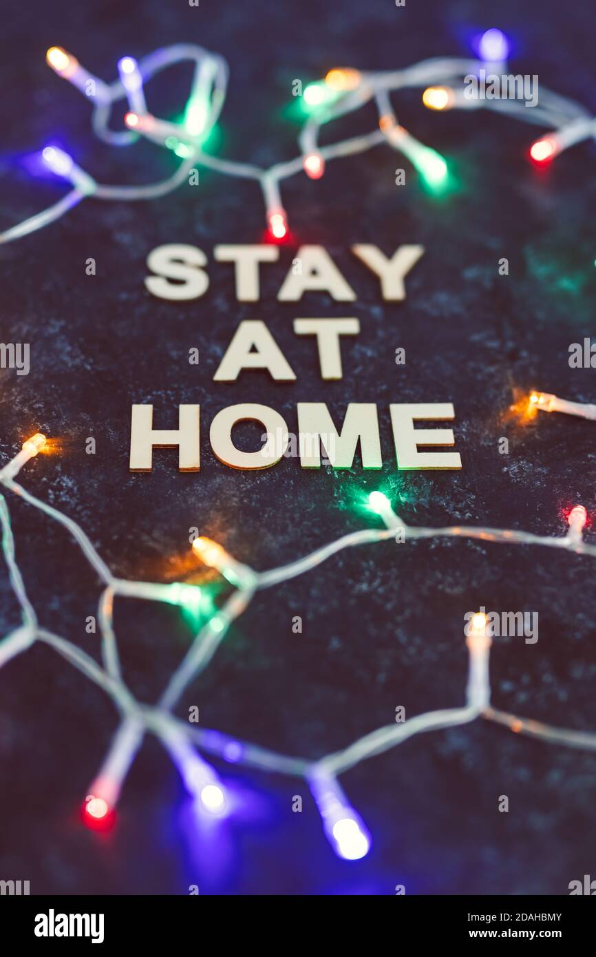 holidays in lockdown due to covid conceptual image, colorful Christmas ...