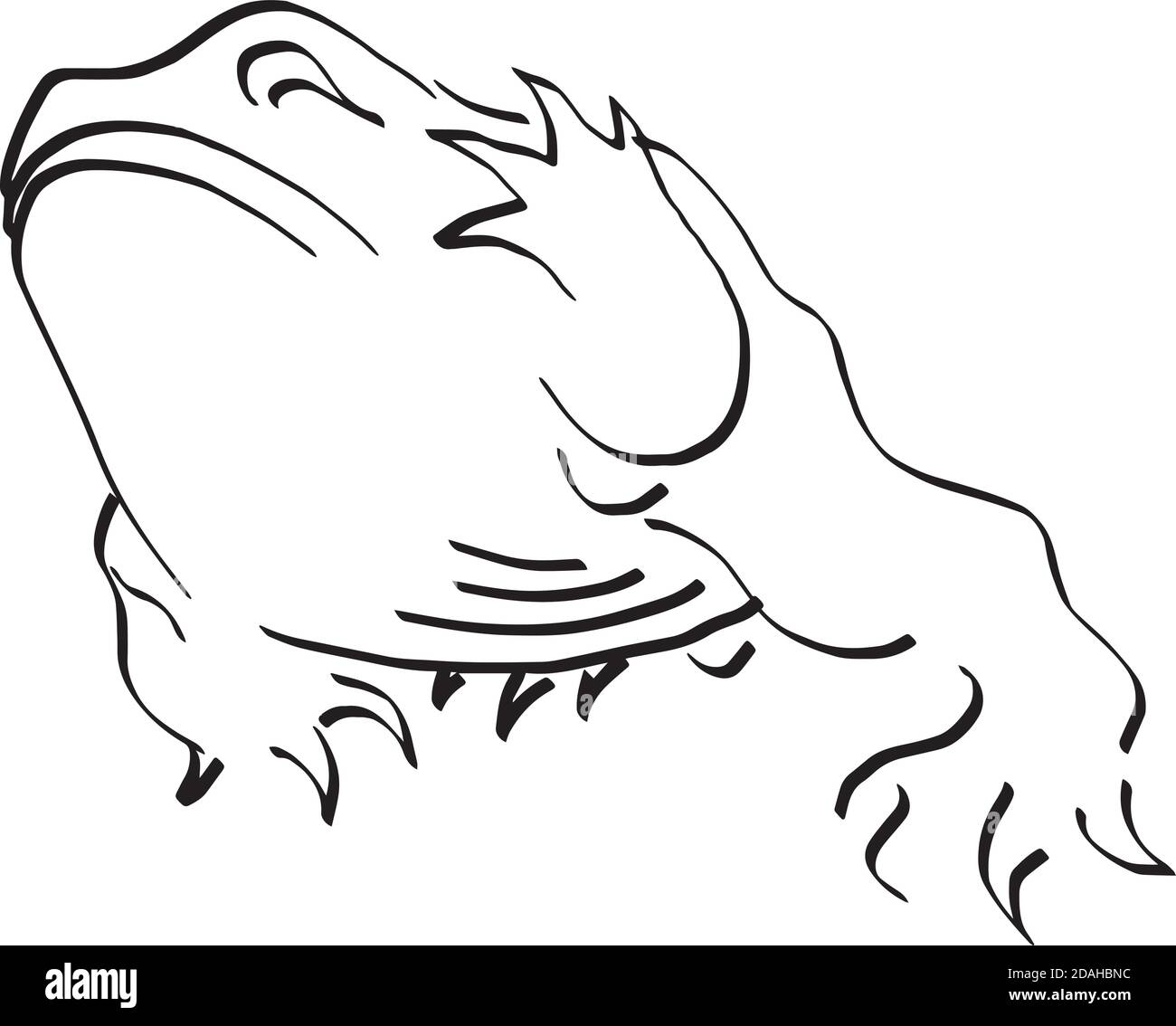 illustration vector doodles hand drawn frog raising its hand isolated ...