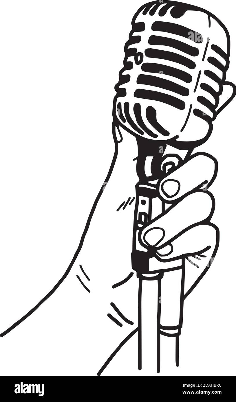Microphone In Hand Drawing
