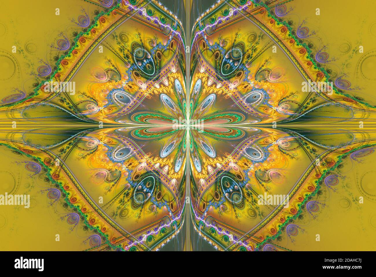 Yellow fractal render wallpaper backdrop cover Stock Photo - Alamy