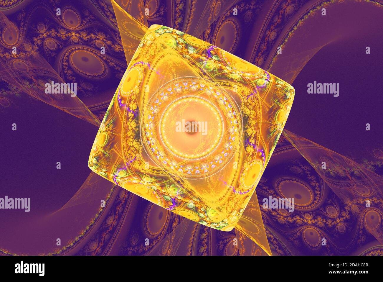 Yellow fractal render wallpaper backdrop cover Stock Photo - Alamy