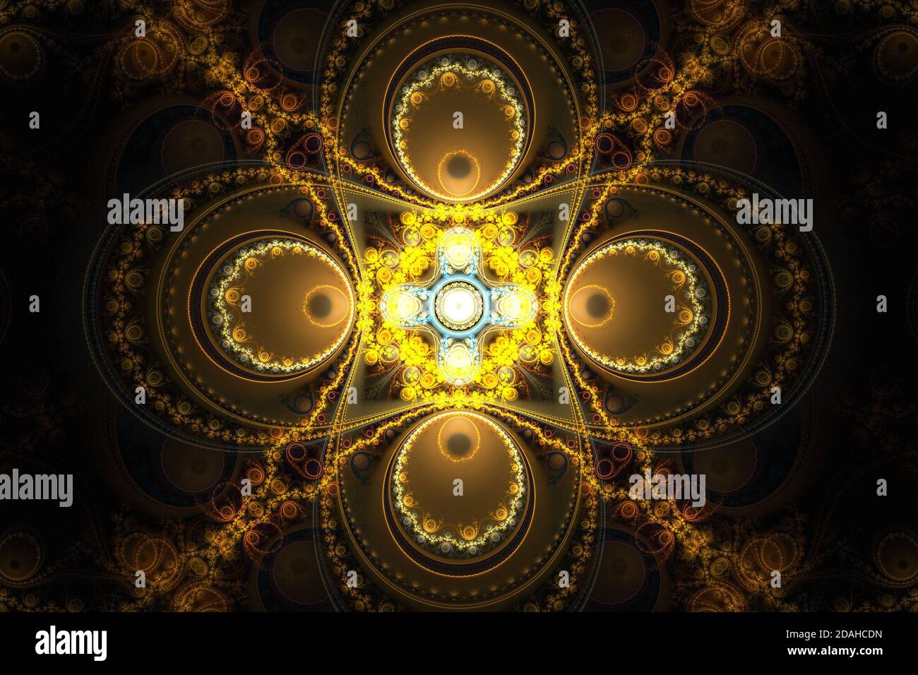 Yellow Happy Fractal Logo Render Stock Photo - Alamy