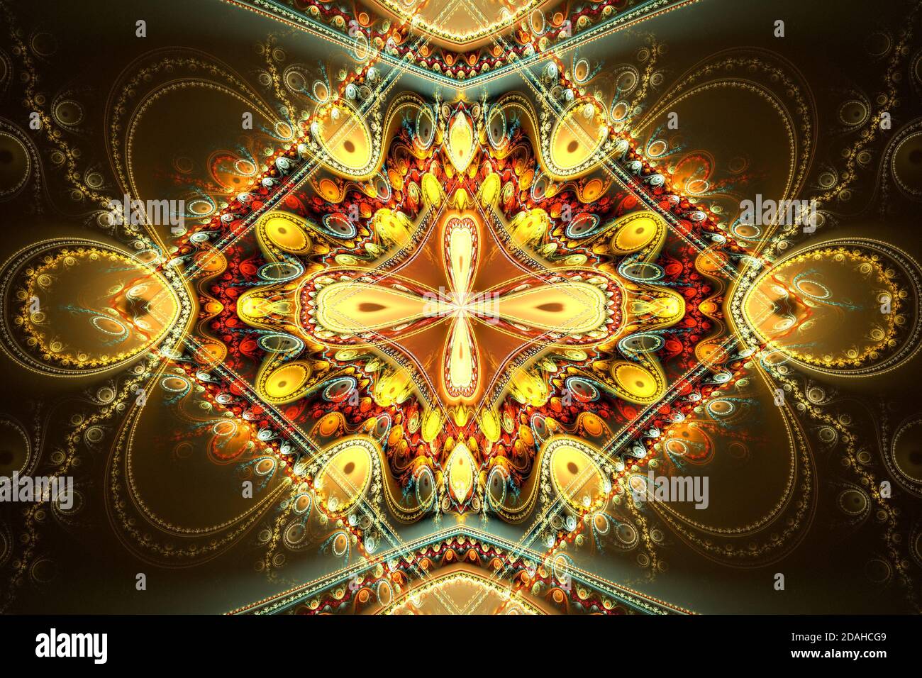 Yellow Happy Fractal Logo Render Stock Photo - Alamy