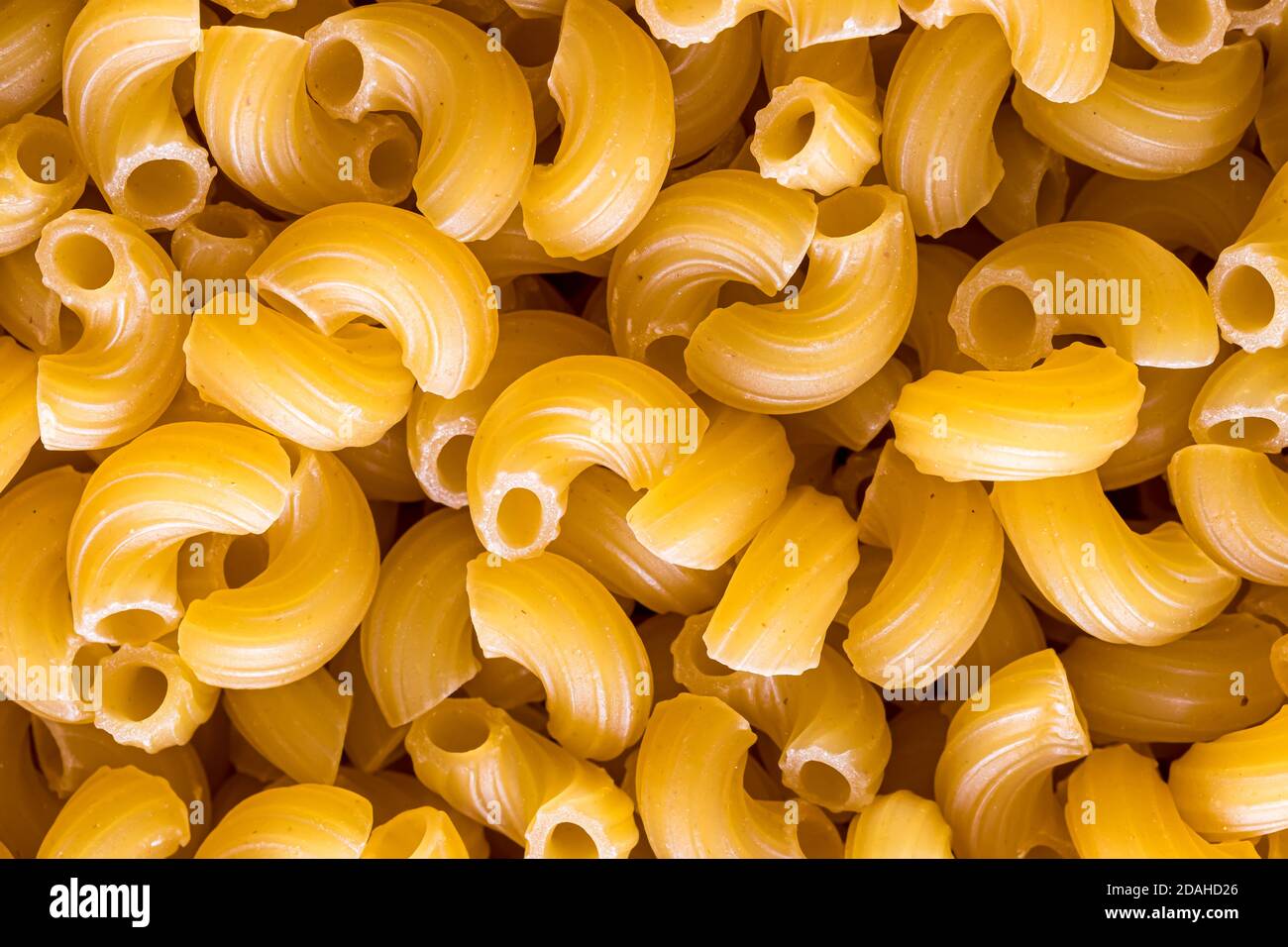 Top view of Italian uncooked chifferi pasta Stock Photo - Alamy