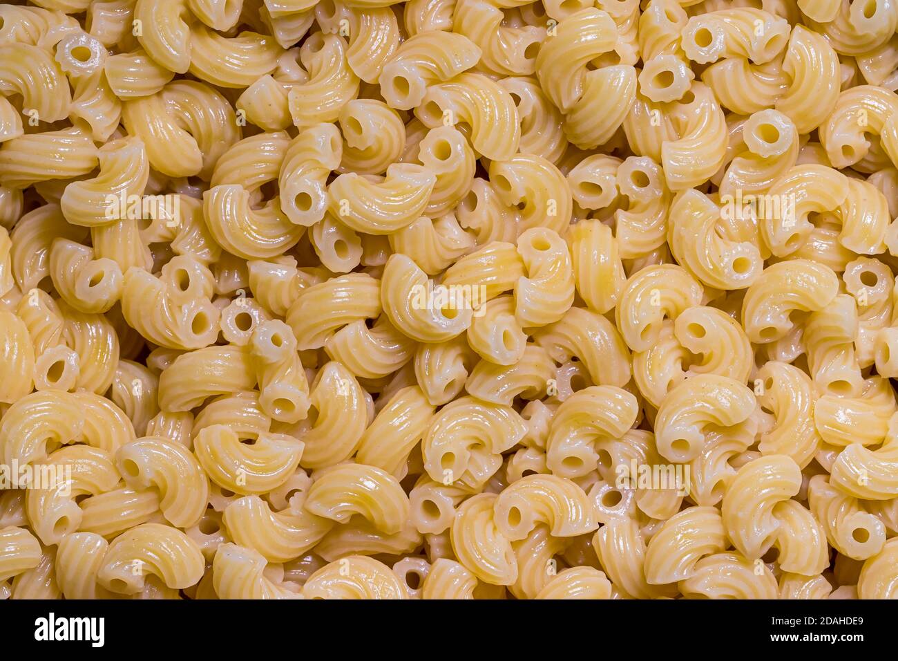 Top view of Italian cooked chifferi pasta Stock Photo - Alamy