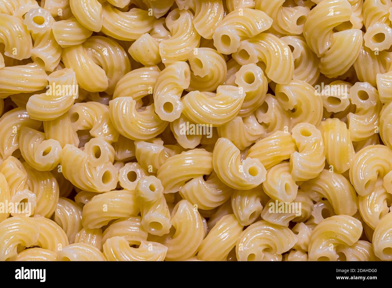 Top view of Italian cooked chifferi pasta Stock Photo - Alamy