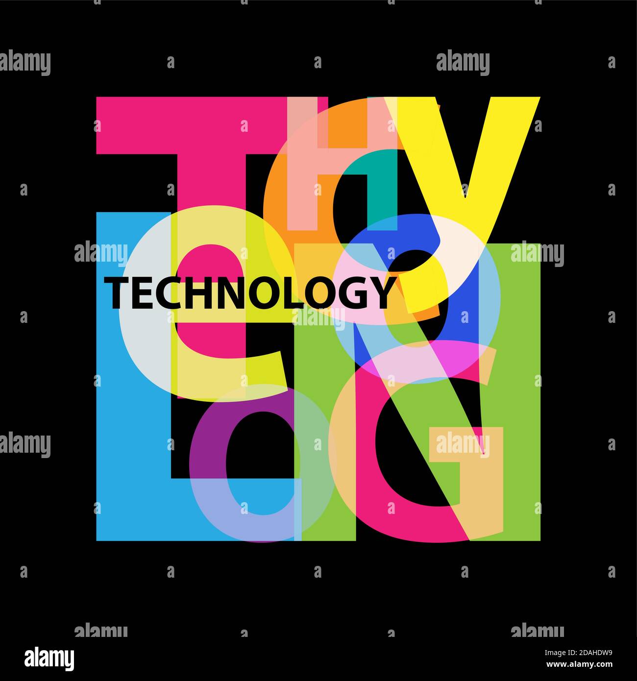 Vector technology. Broken text Stock Vector Image & Art - Alamy