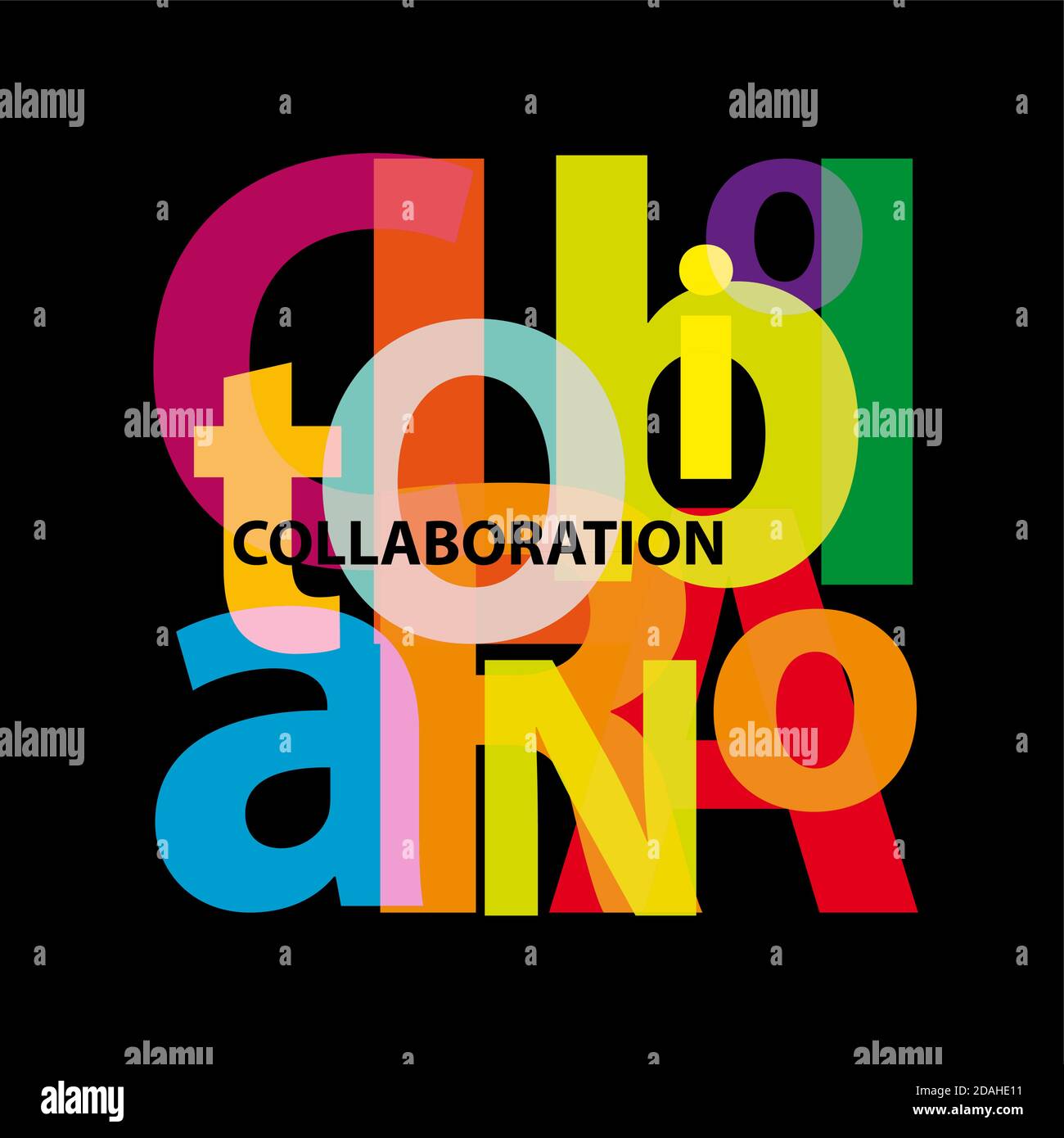 Vector collaboration. Broken text Stock Vector Image & Art - Alamy