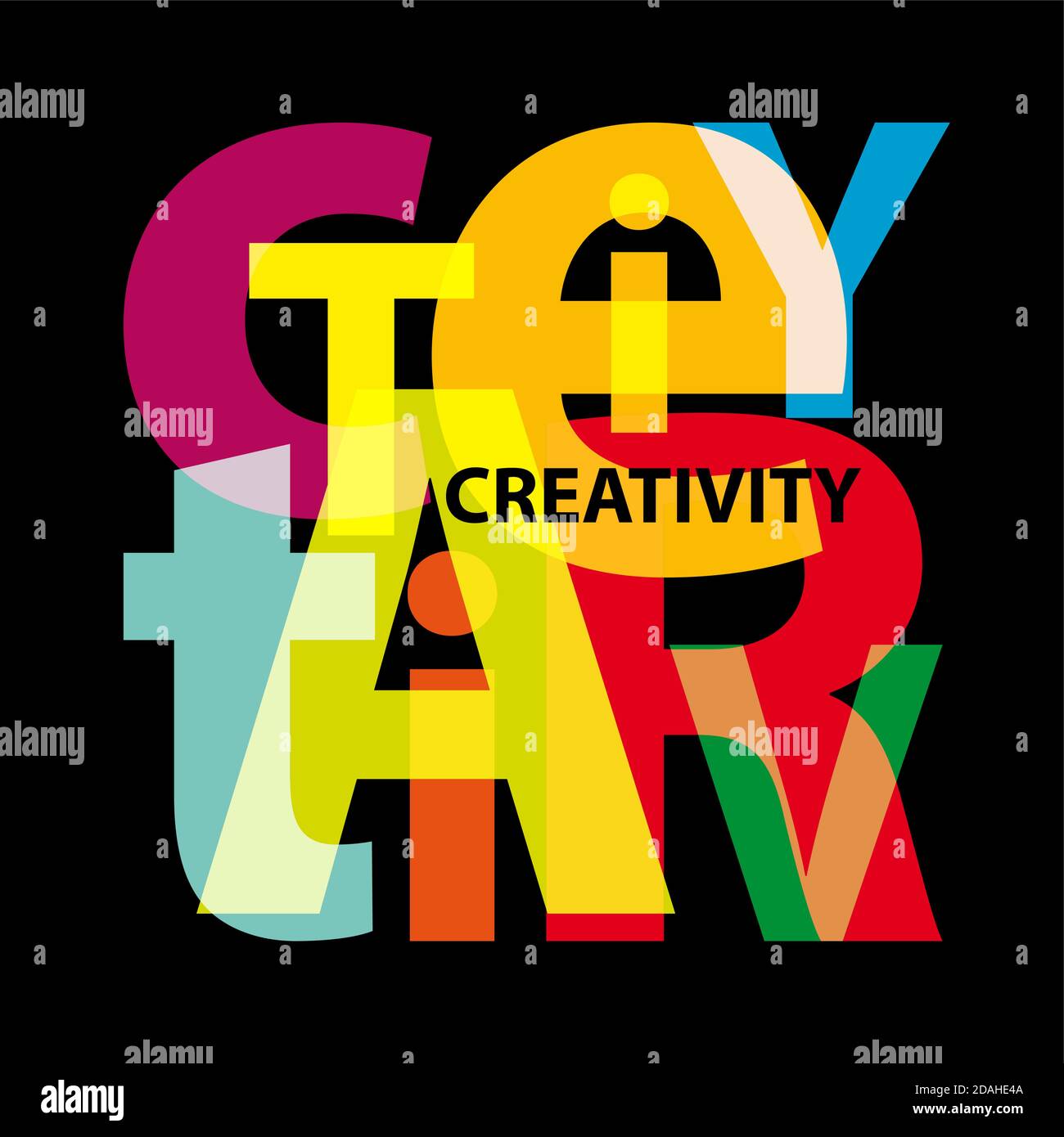 Vector creativity. Broken text Stock Vector Image & Art - Alamy