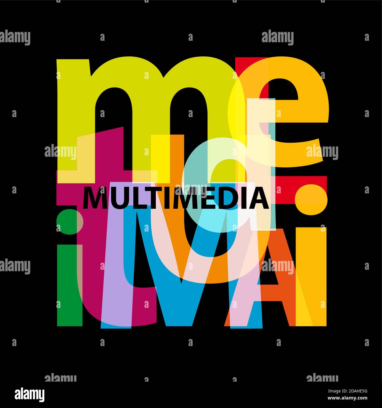 Vector multimedia. Broken text Stock Vector Image & Art - Alamy