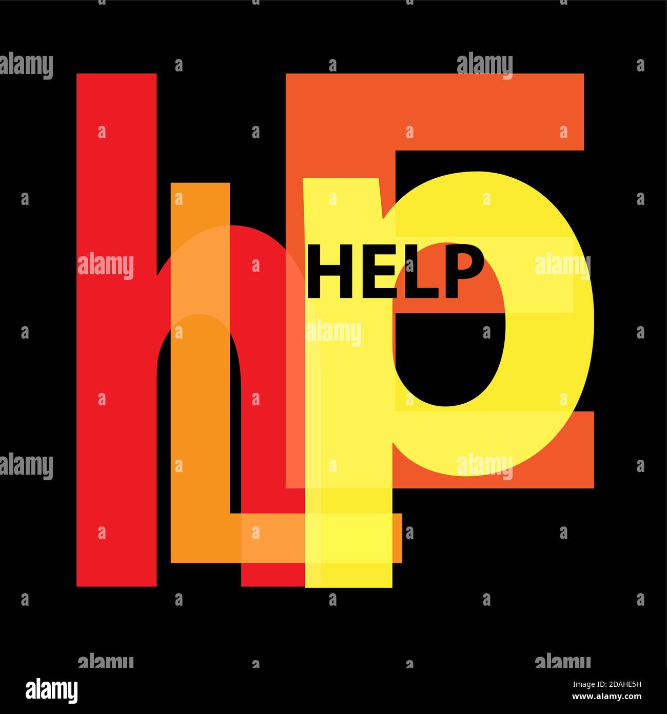 Vector Help. Broken text Stock Vector Image & Art - Alamy