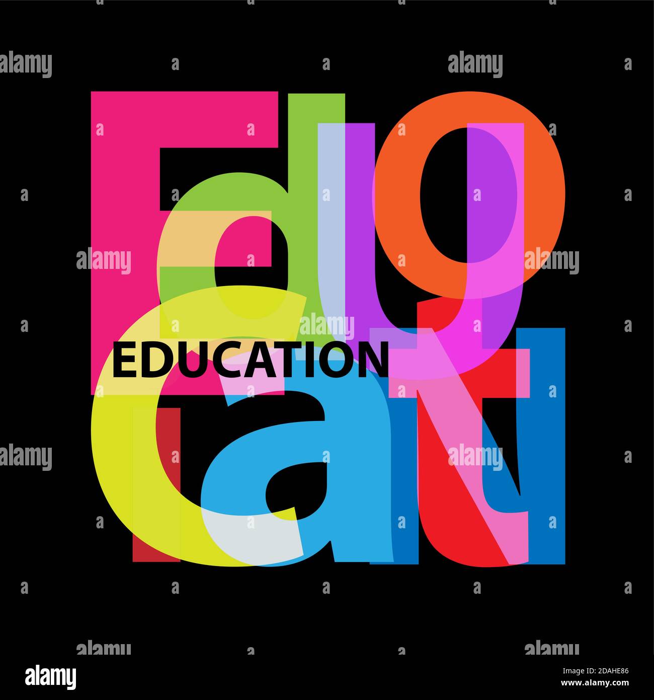 Vector education. Broken text Stock Vector Image & Art - Alamy