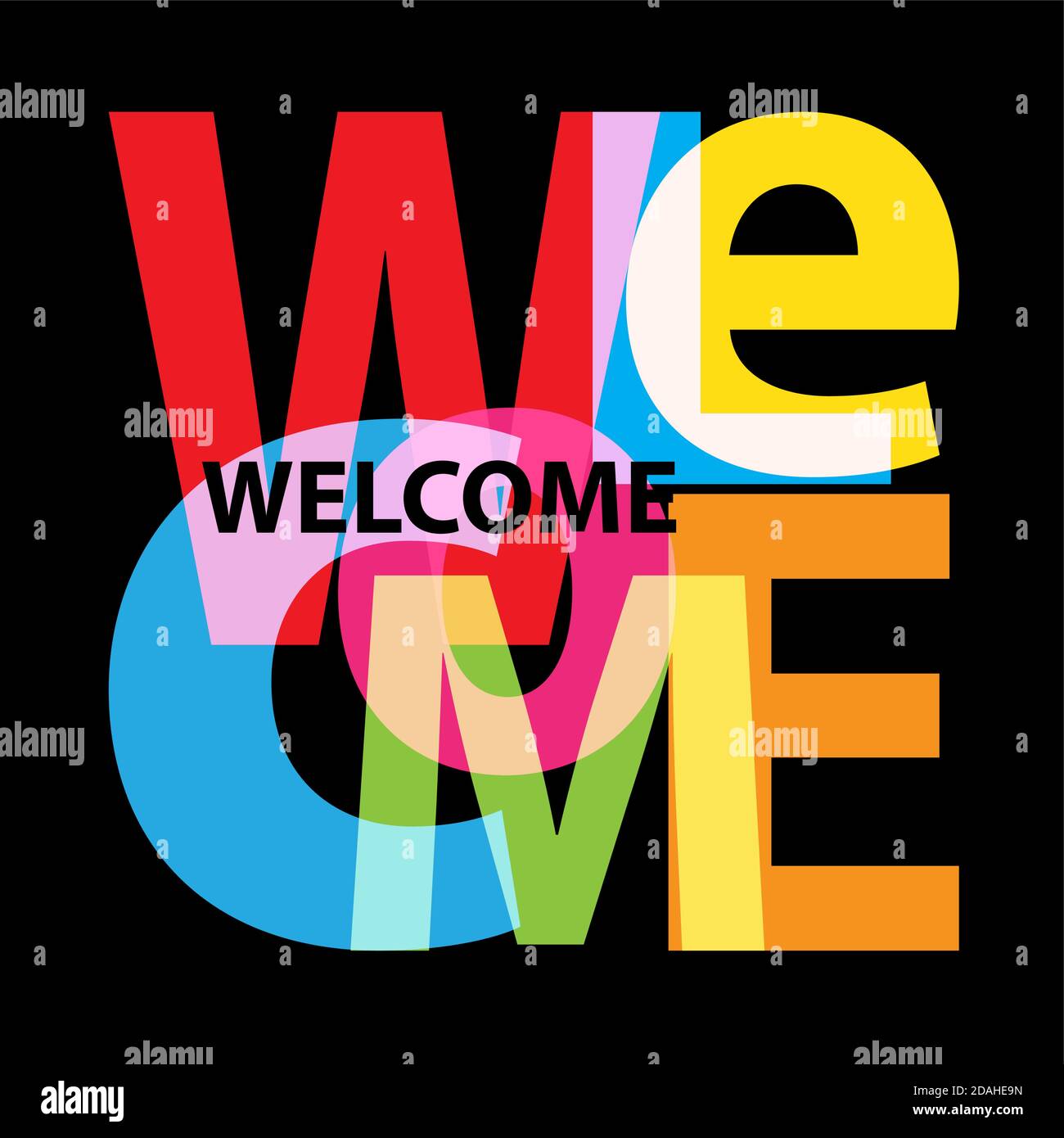 Vector Welcome. Broken text Stock Vector Image & Art - Alamy