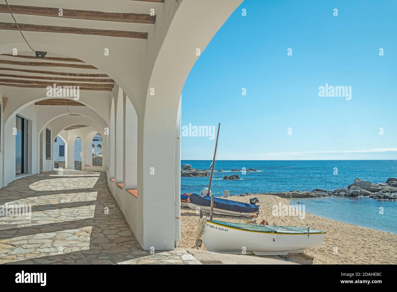 PORTICO PORT BO BEACH CALELLA DE PALAFRUGELL COSTA BRAVA CATALONIA ...