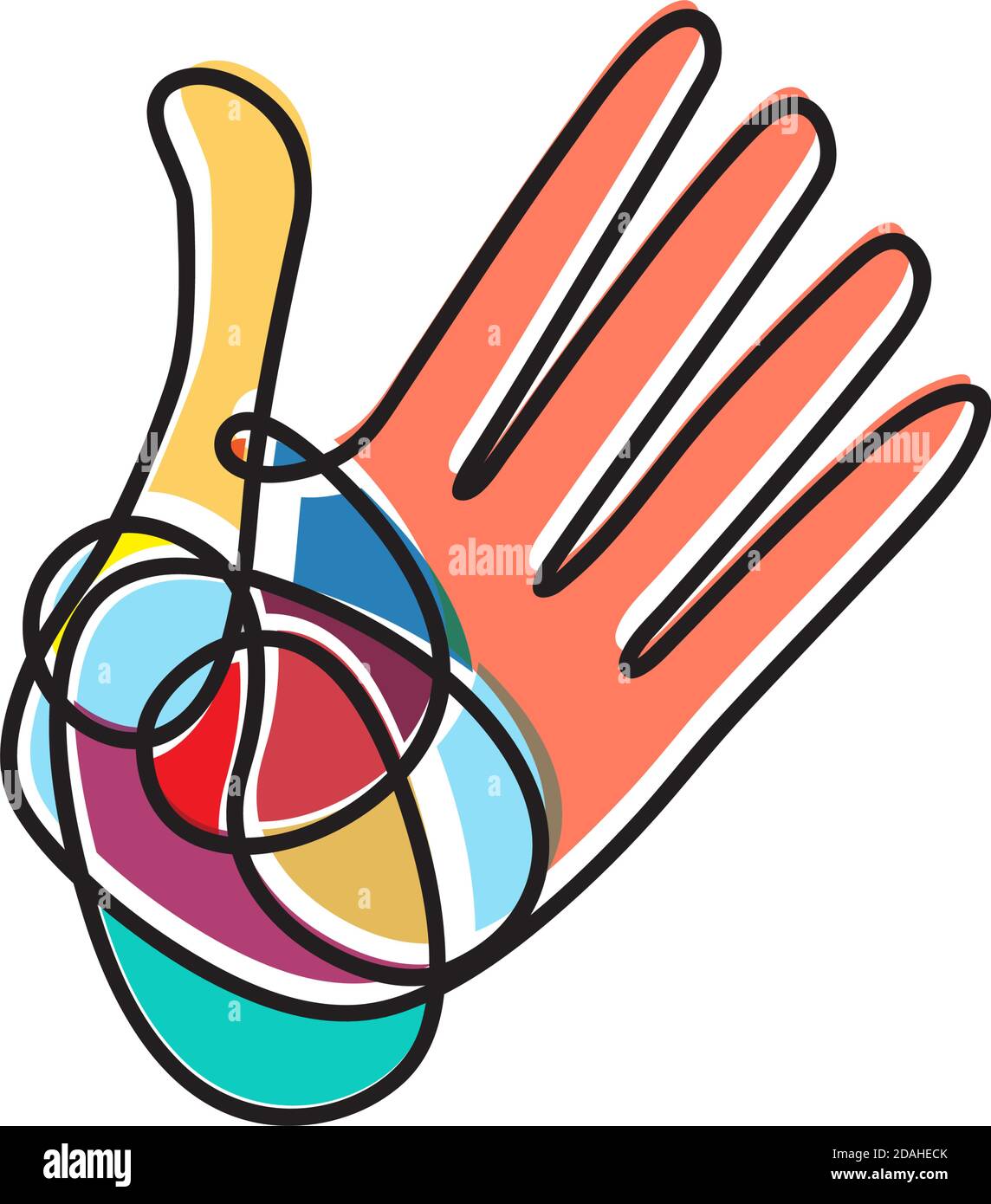 Vector sign scribble colorful hand Stock Vector Image & Art - Alamy