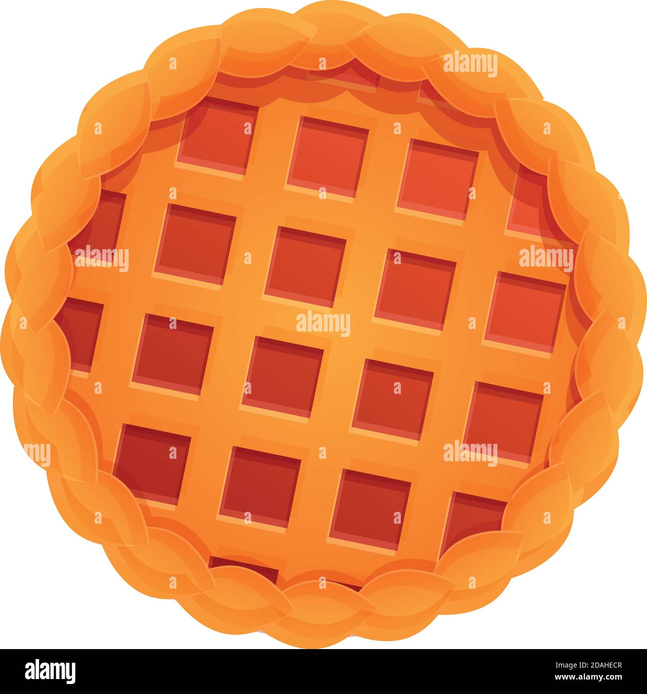 Top view red apple pie icon. Cartoon of top view red apple pie vector ...