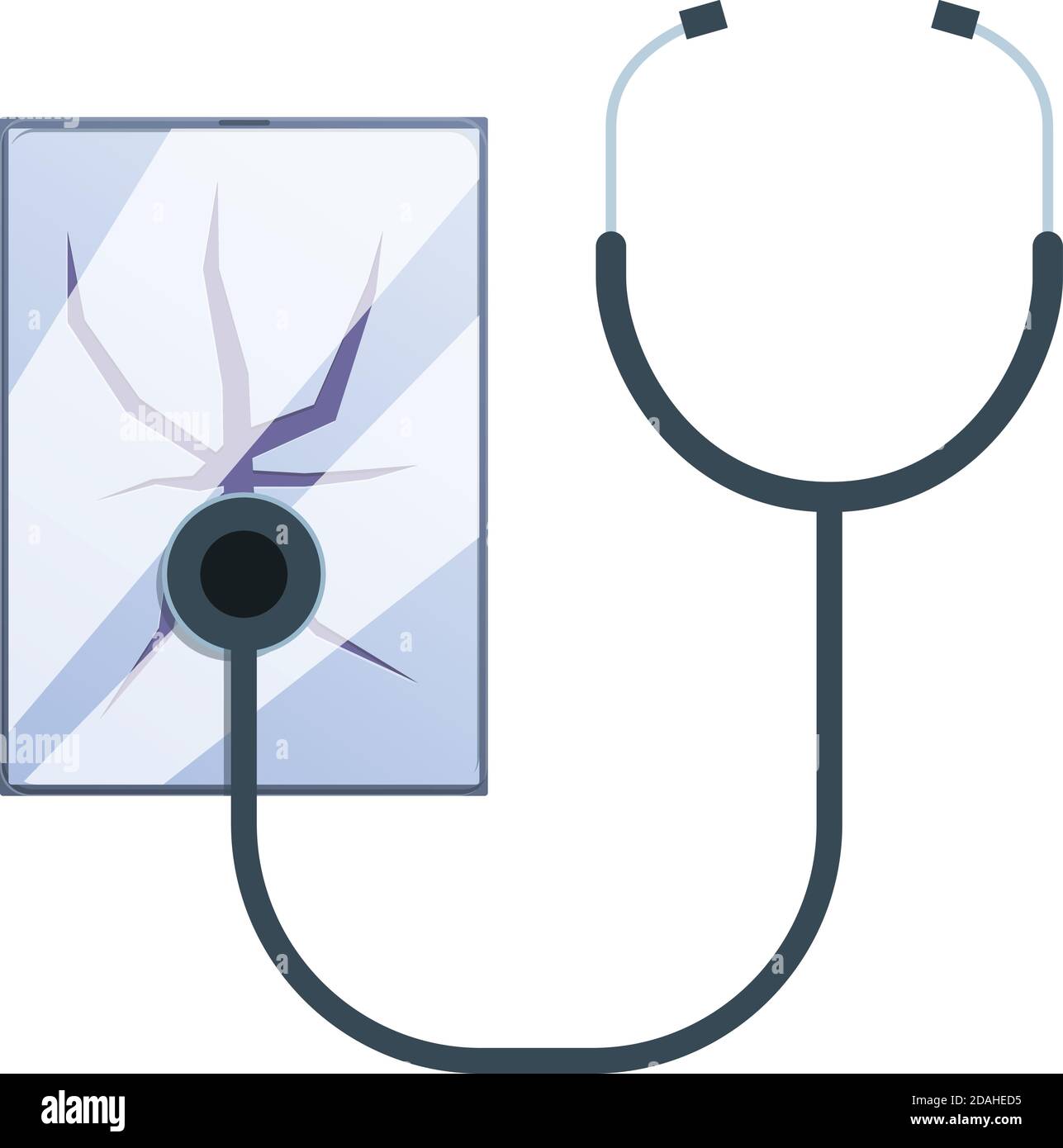 Broken screen tablet repair icon. Cartoon of broken screen tablet ...