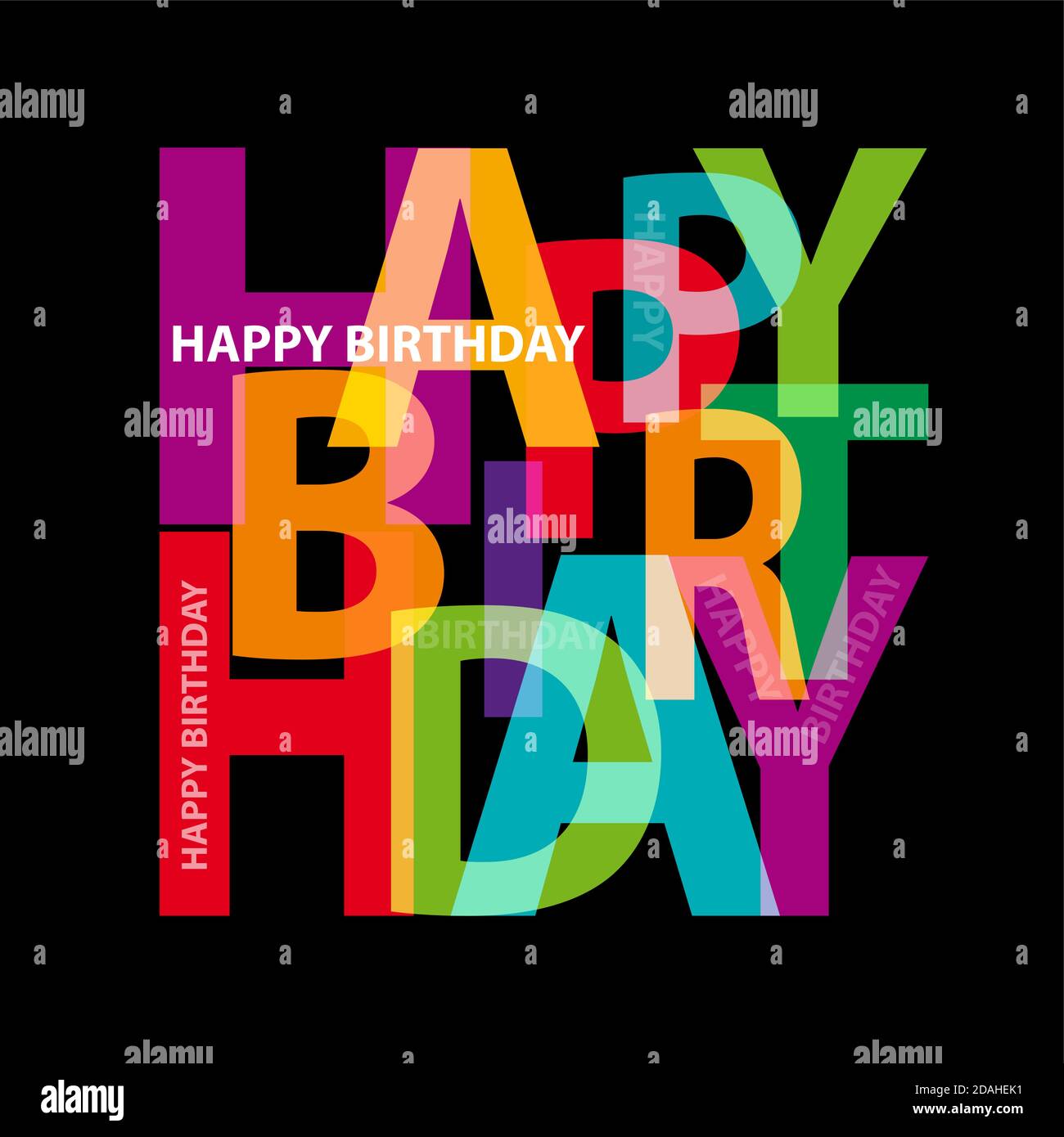Vector happy birthday. Broken text Stock Vector Image & Art - Alamy