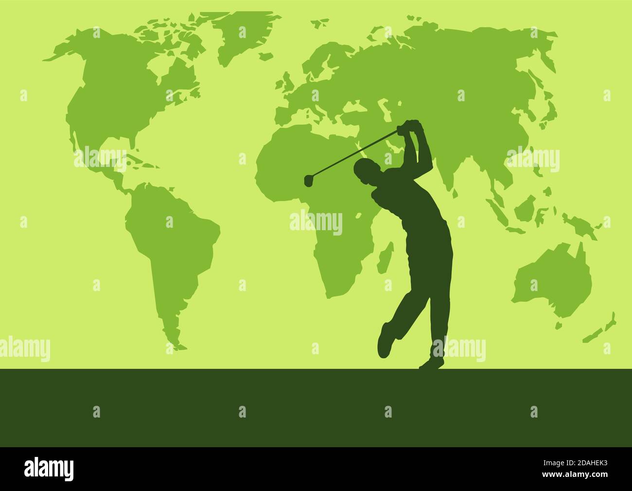 Golf club competition tournament. World map background. Vector poster ...