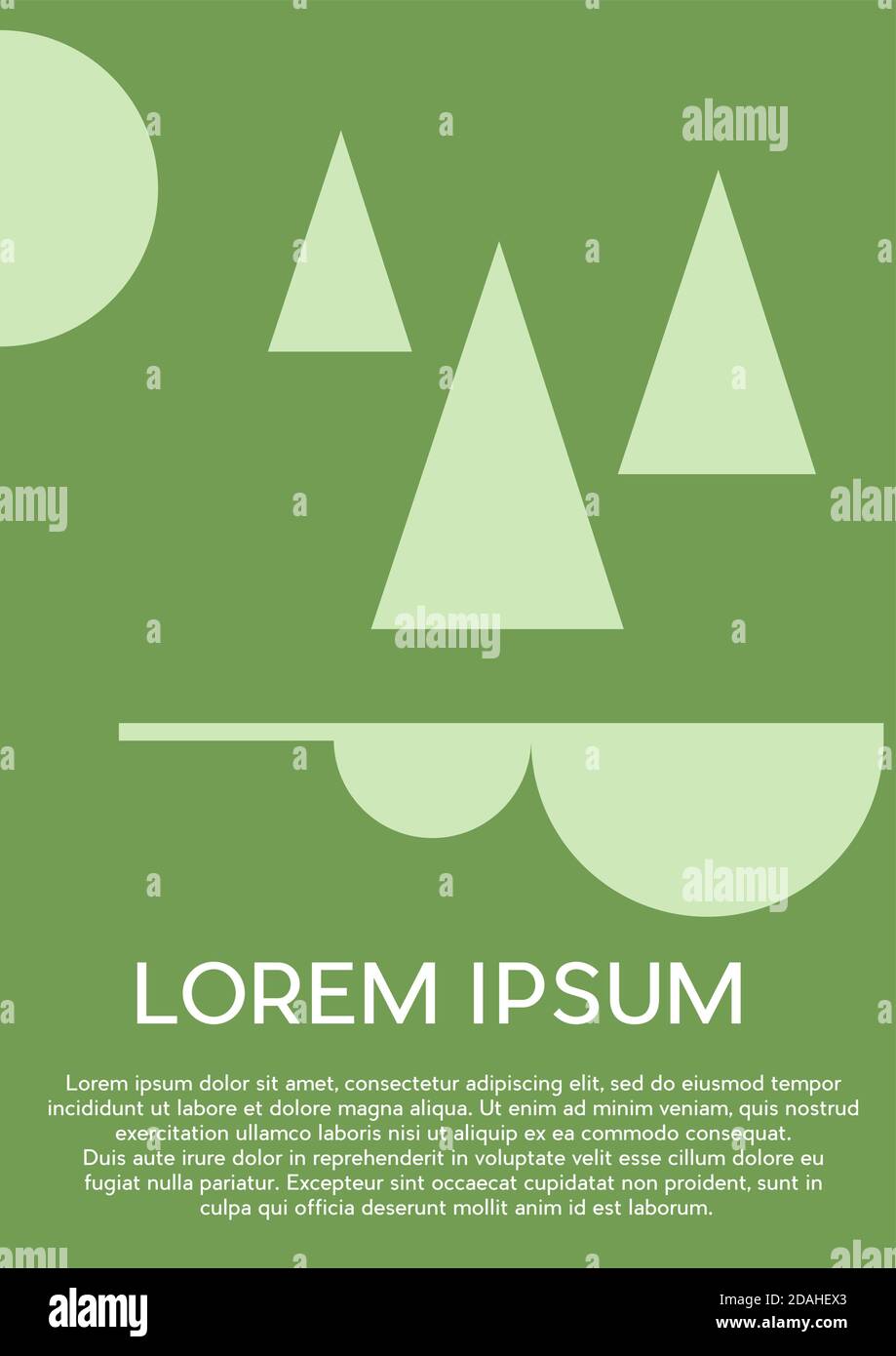 geometric vector background for poster or cover. Mountain, fir and ...