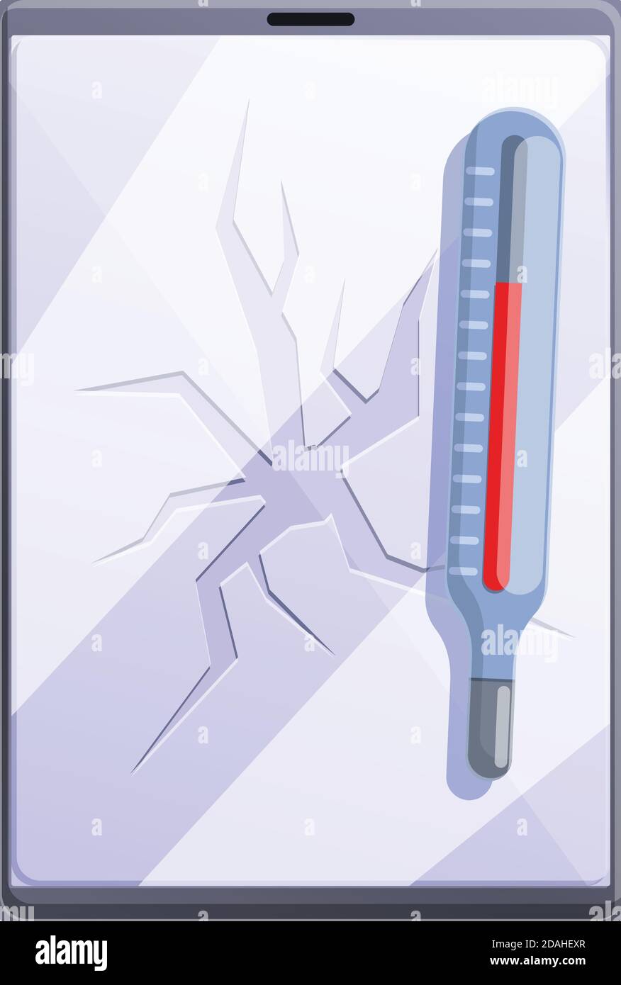 Hot broken tablet icon. Cartoon of hot broken tablet vector icon for ...