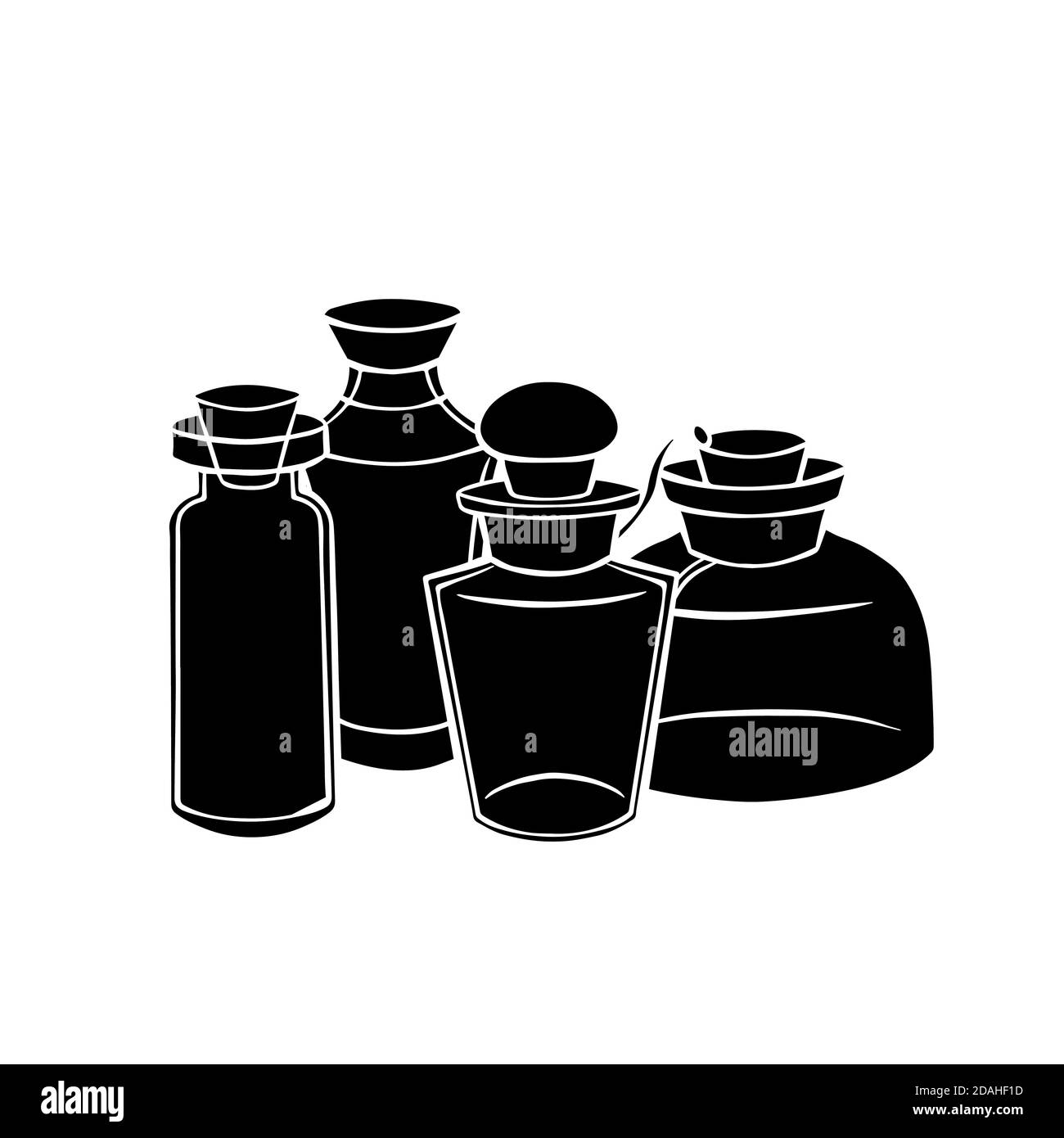 Potion bottles Black and White Stock Photos & Images - Alamy