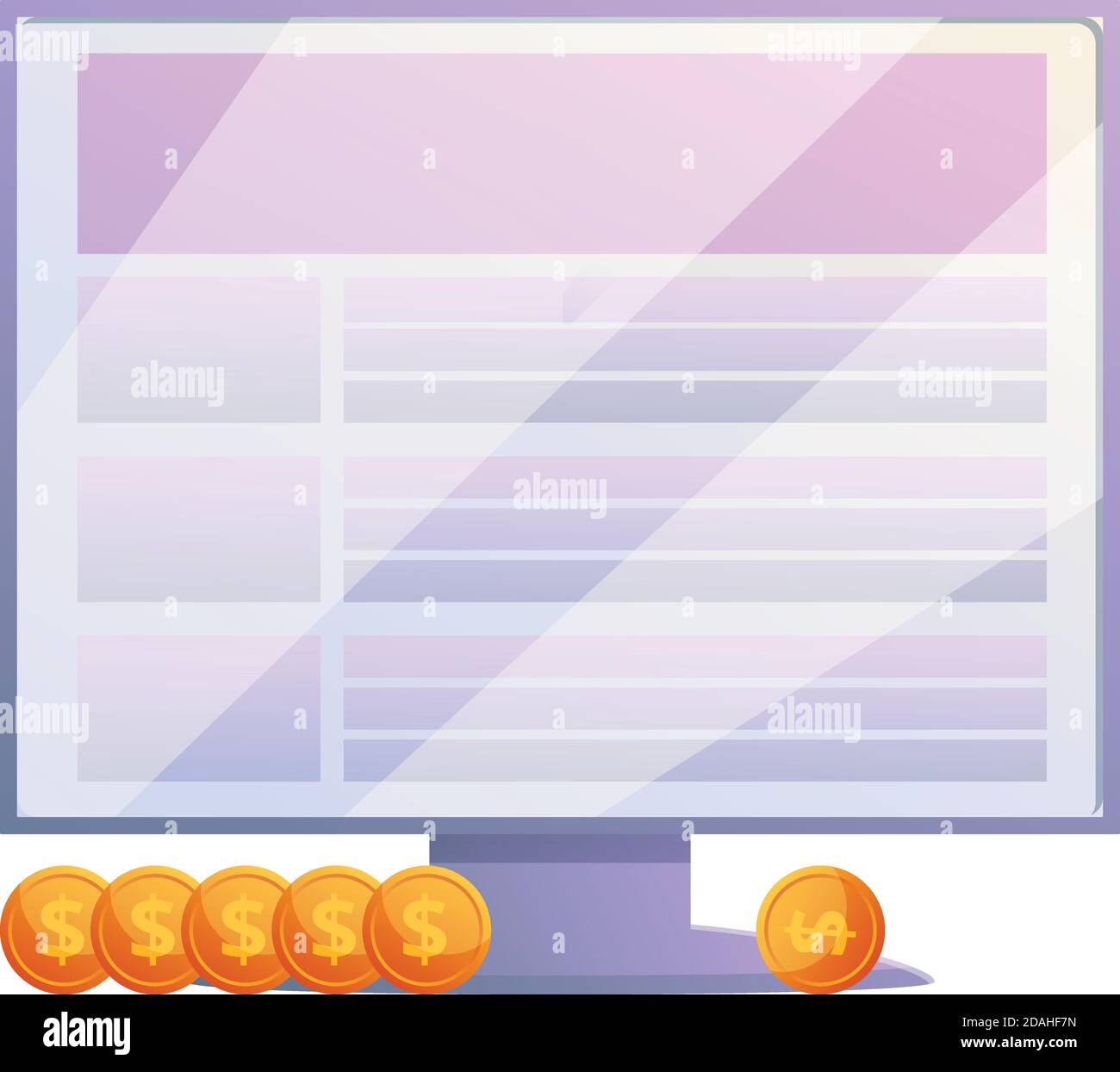 Data monitor monetization icon. Cartoon of data monitor monetization ...