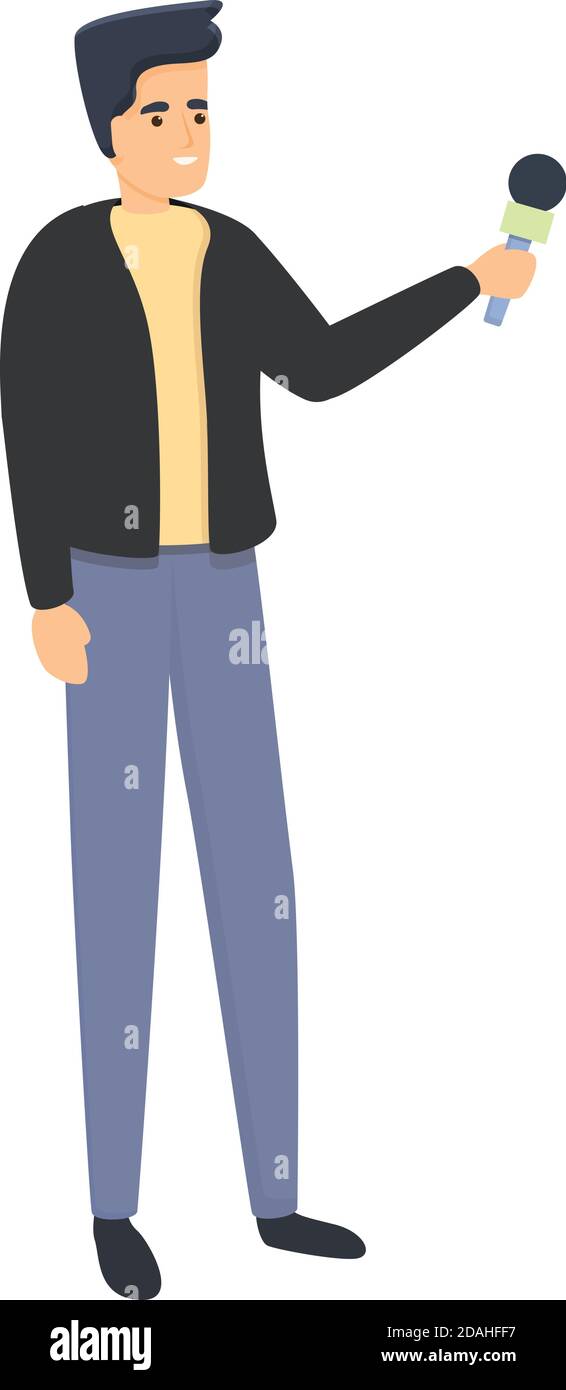 Reportage university student icon. Cartoon of reportage university ...