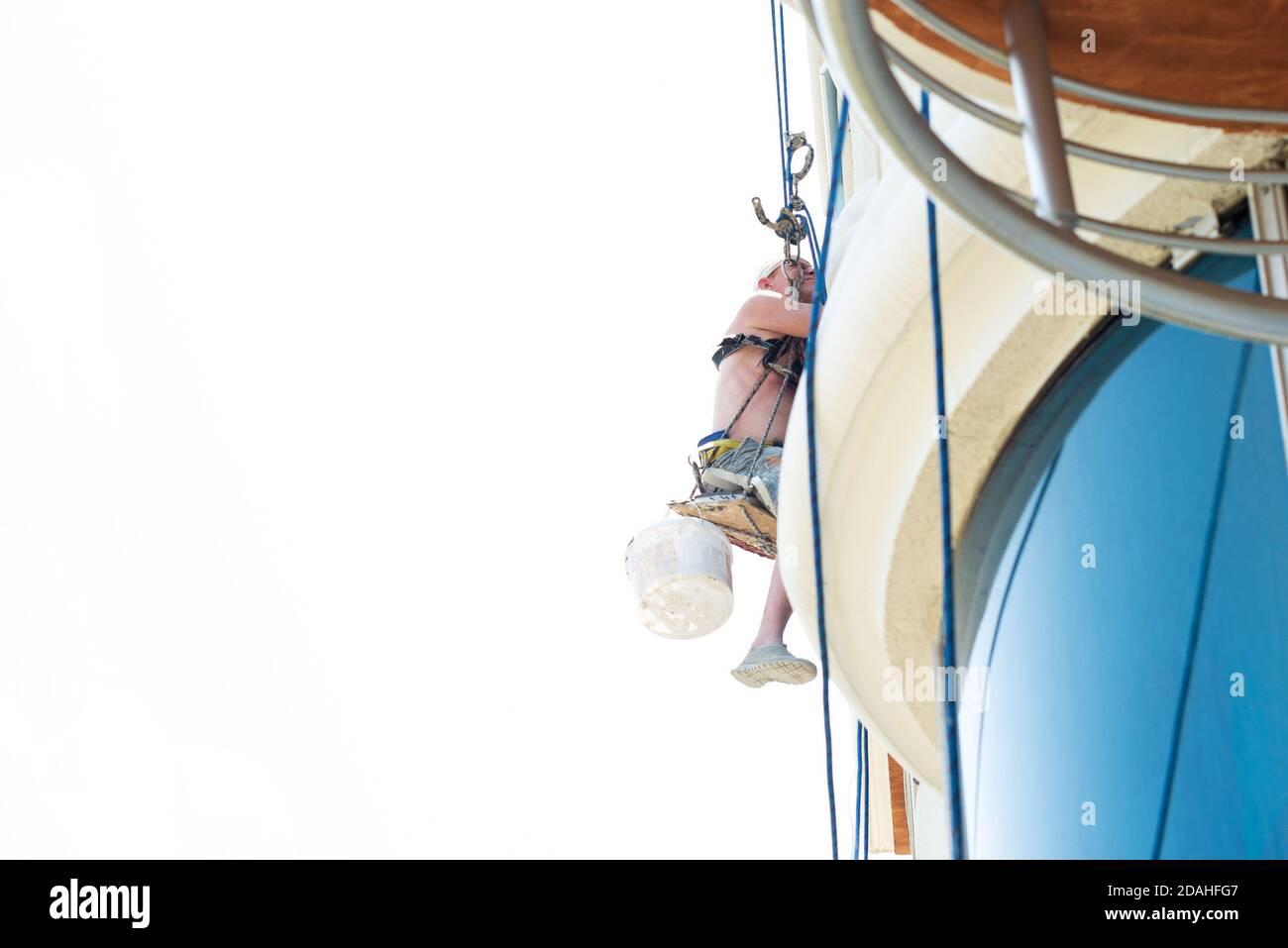 high-altitude climber. The profession of working at height Stock Photo ...