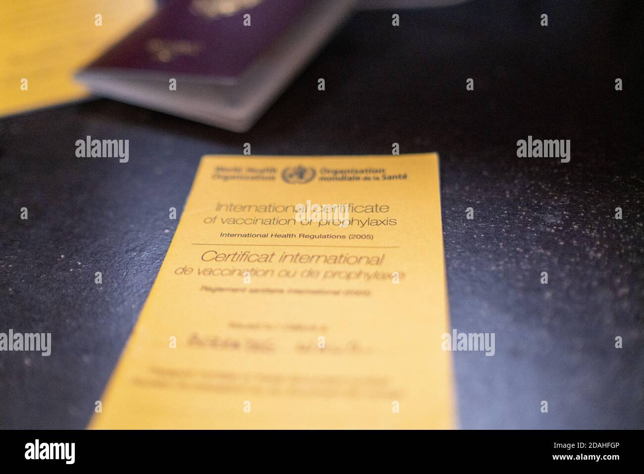 In this photo illustration a view of the vaccination card from the ...