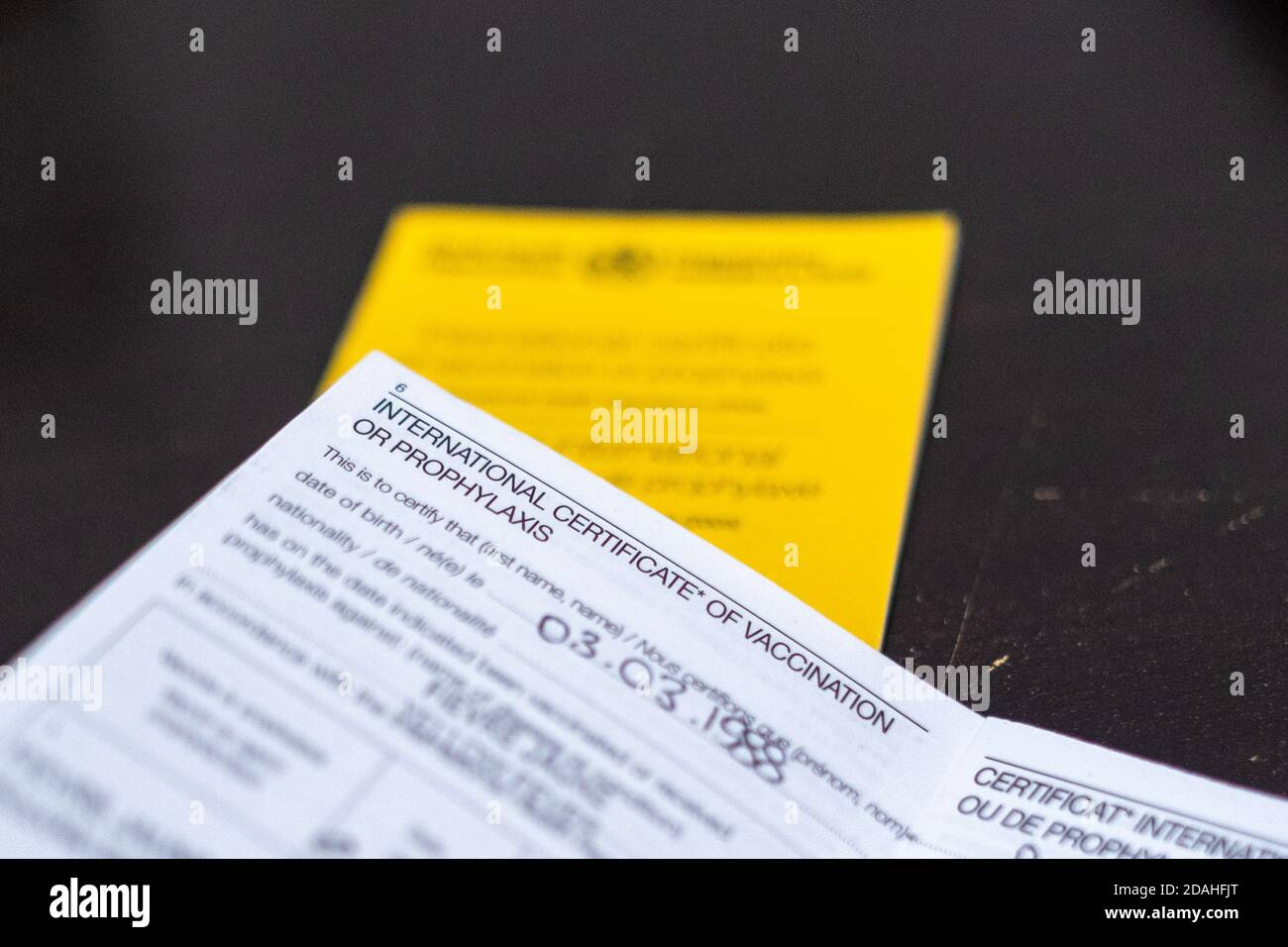 In this photo illustration a view of the vaccination card from the ...