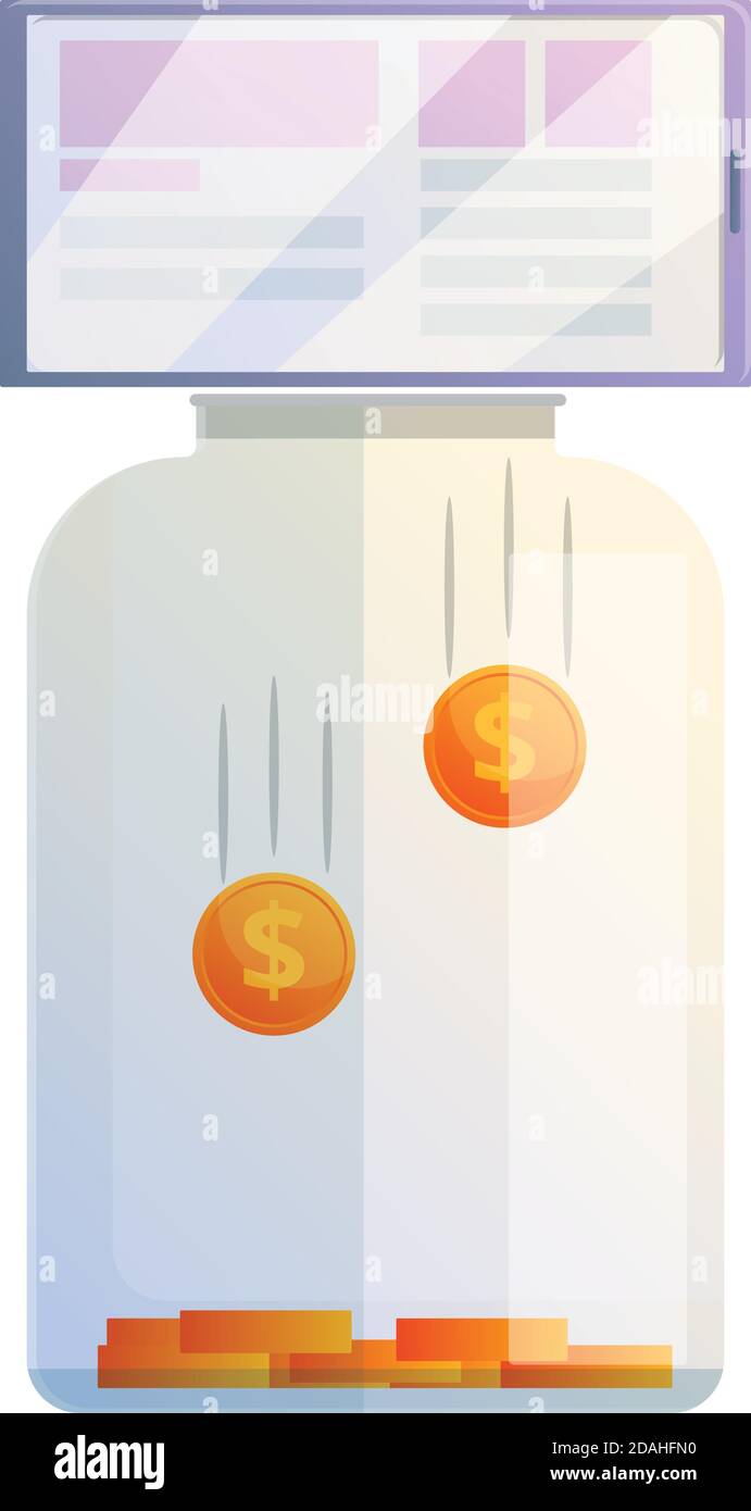 Jar monetization icon. Cartoon of jar monetization vector icon for web ...
