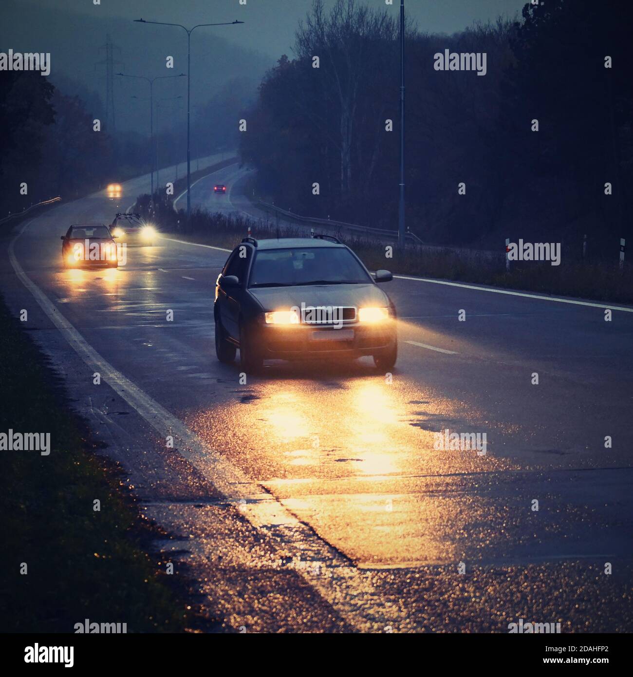 Car fog accident hi-res stock photography and images - Alamy