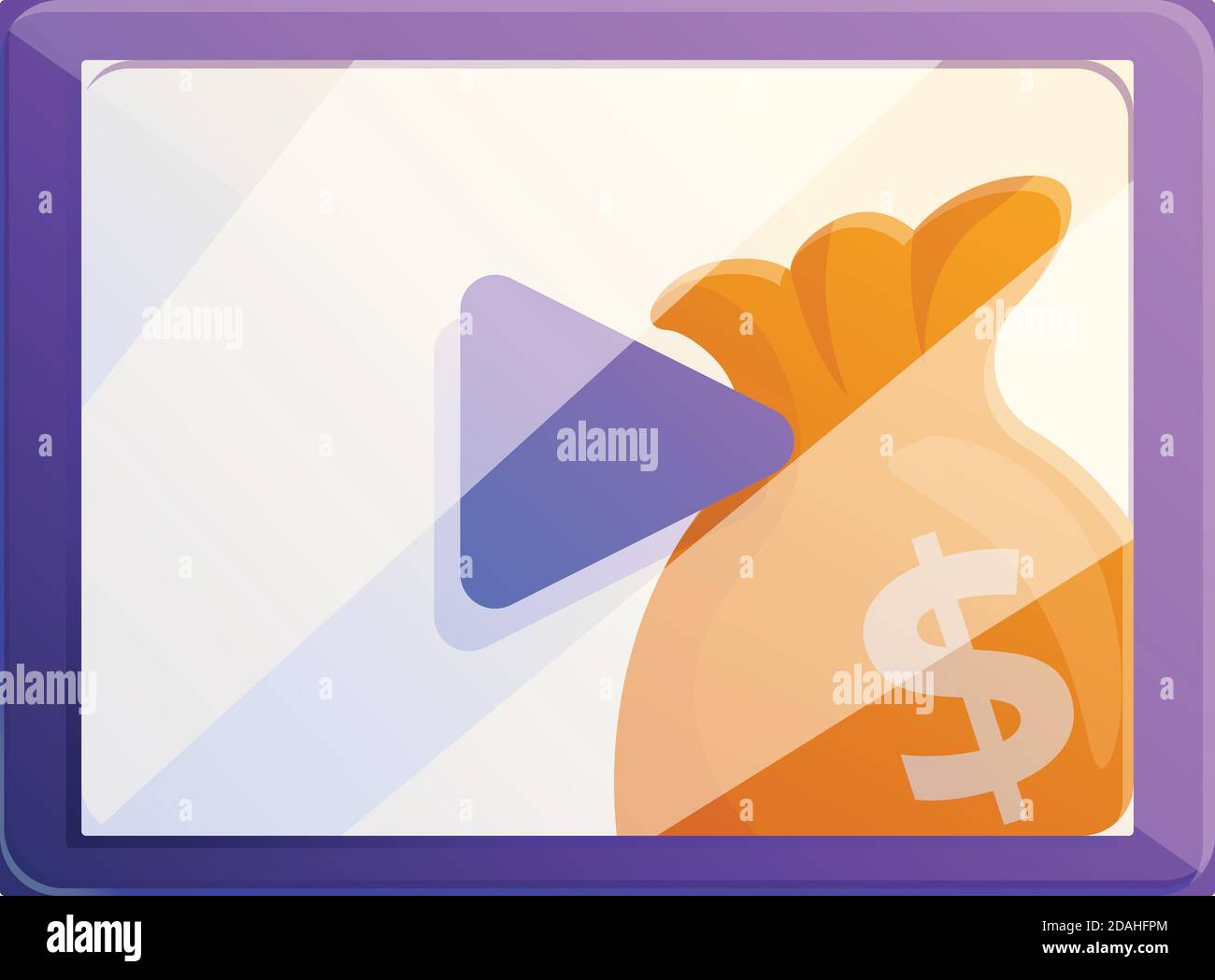 Tablet video monetization icon. Cartoon of tablet video monetization ...