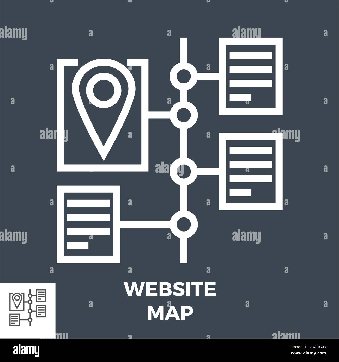 Website Map Line Icon Stock Vector Image & Art - Alamy