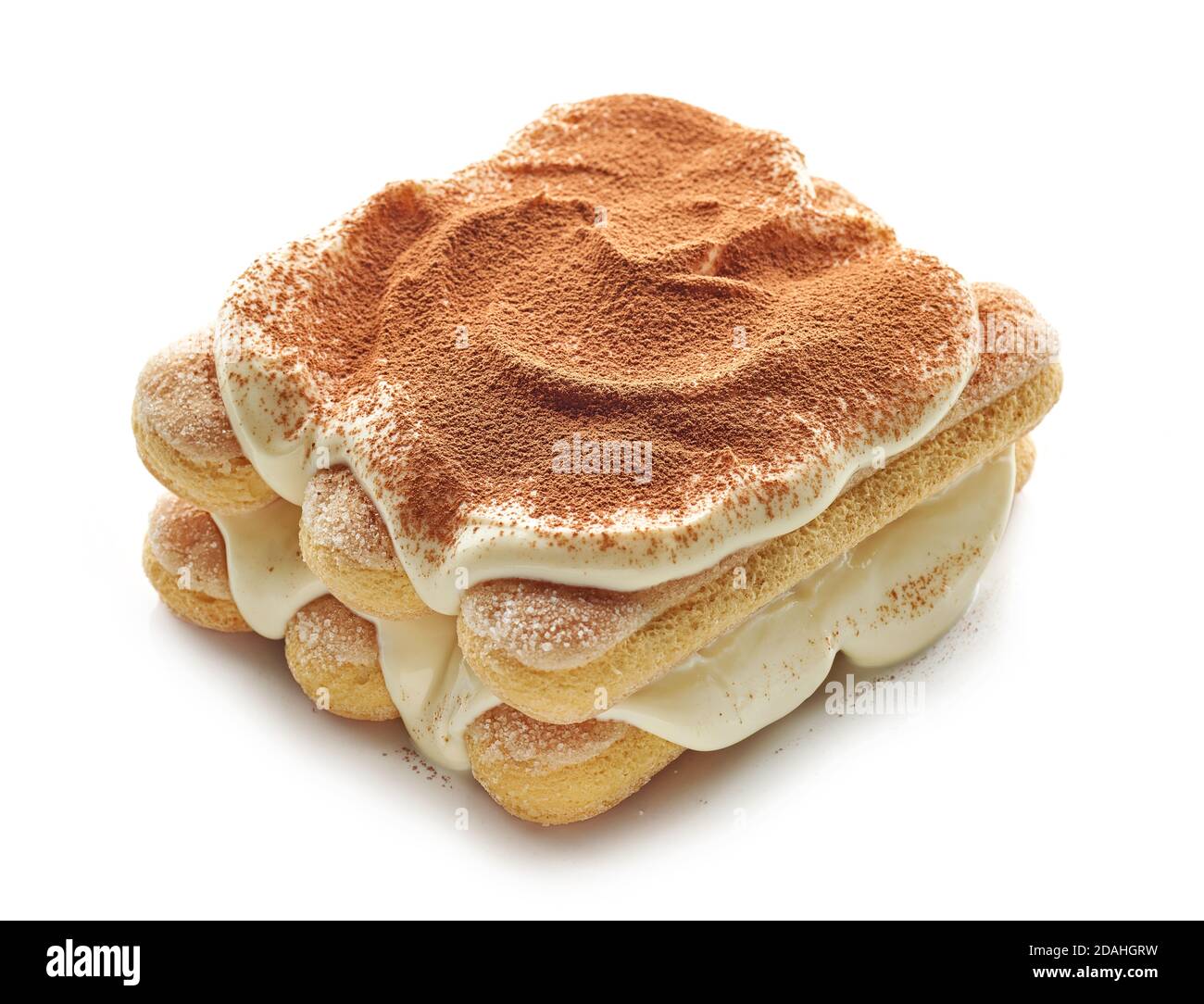 Tiramisu dessert isolated on white background Stock Photo - Alamy