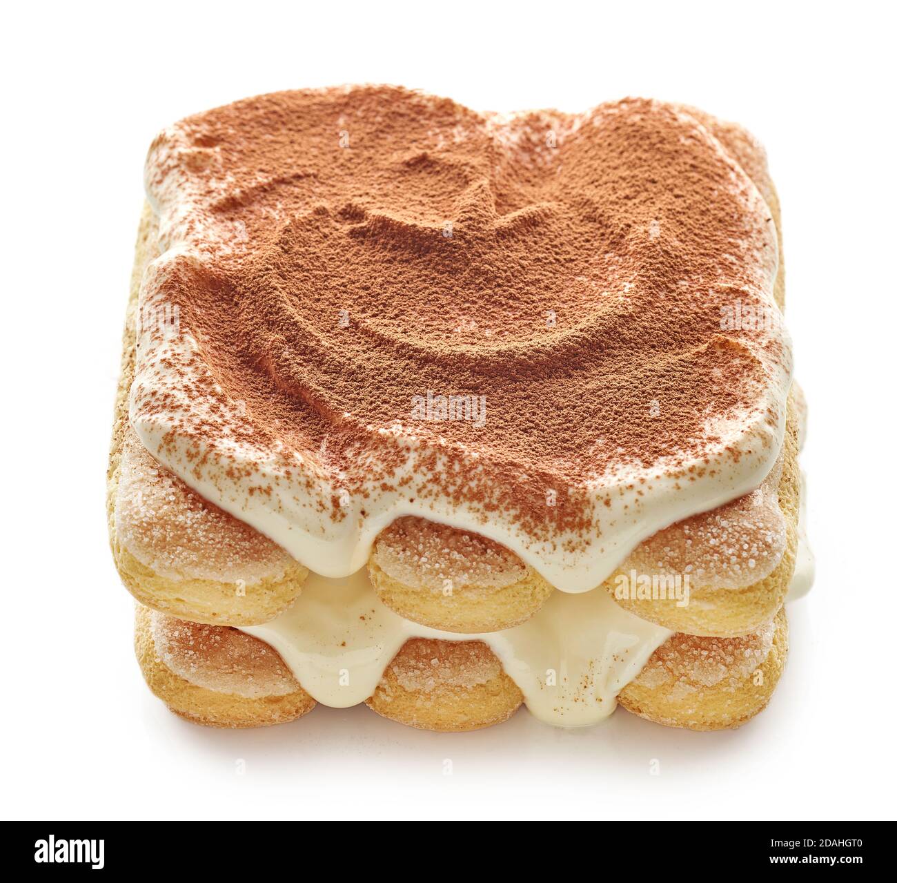 Tiramisu dessert isolated on white background Stock Photo - Alamy