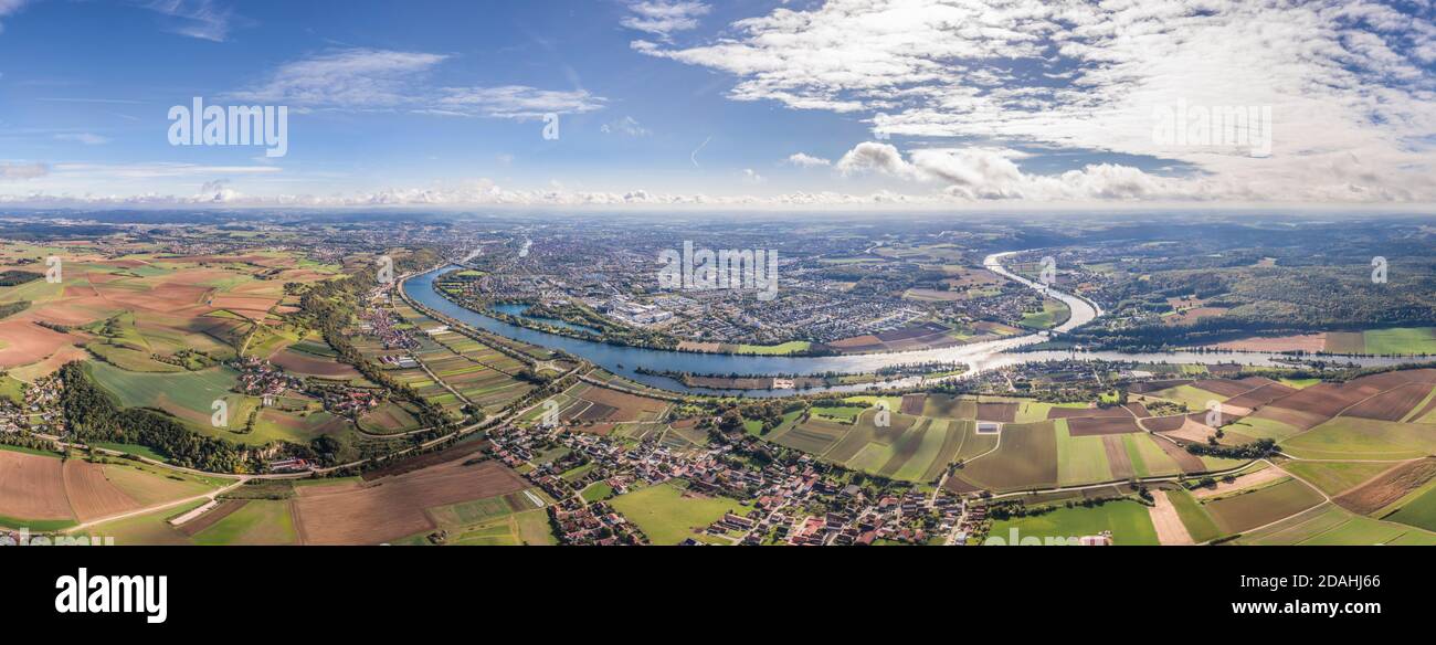 Picture of a panorama aerial view of the city of Regensburg in Bavaria ...