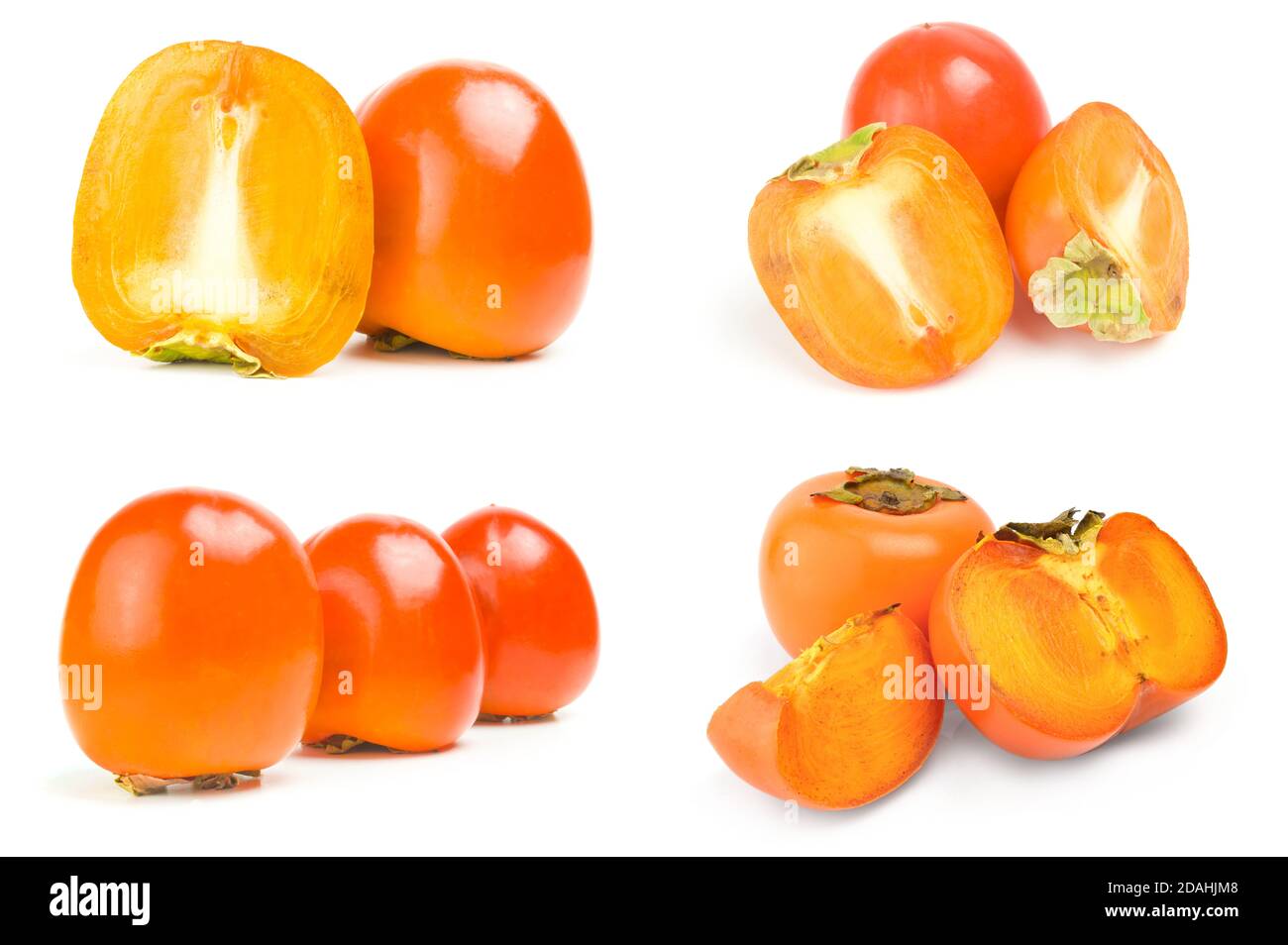 Group of kaki on a white background cutout Stock Photo - Alamy