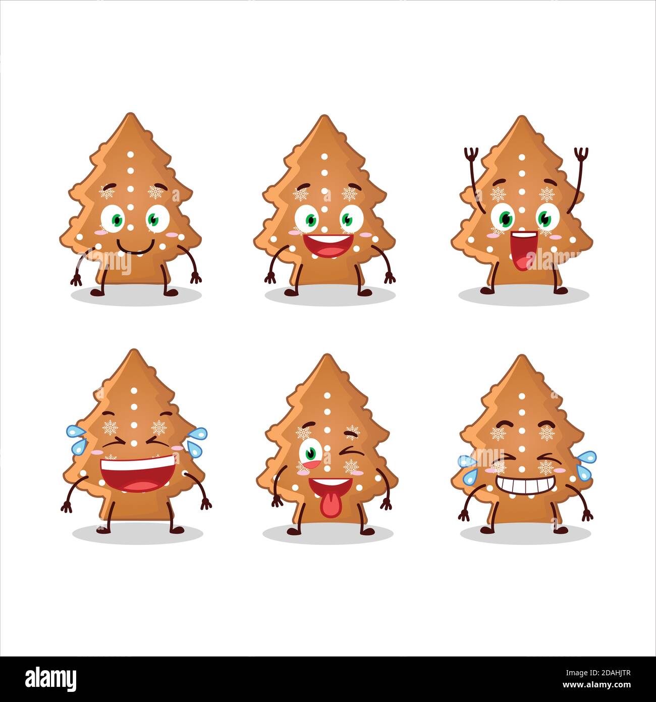 Cartoon character of cookies tree with smile expression Stock Vector ...