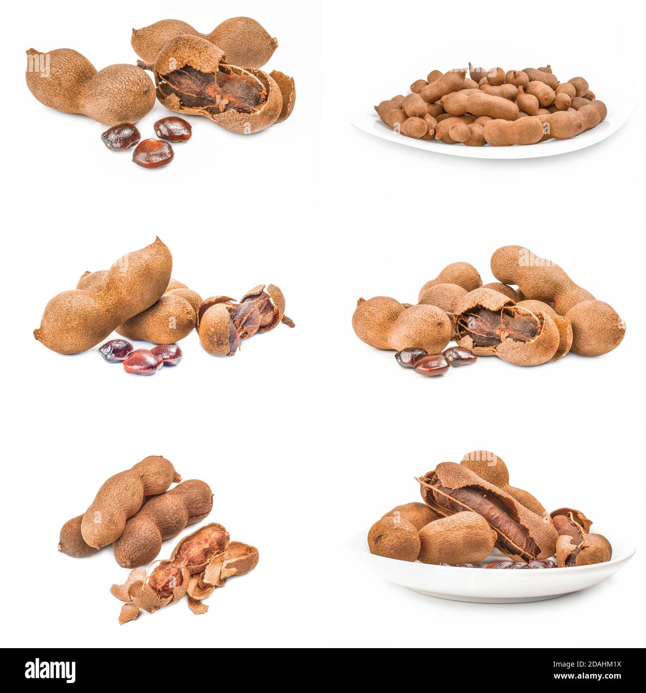 Collage of Tamarind close-up on white Stock Photo - Alamy